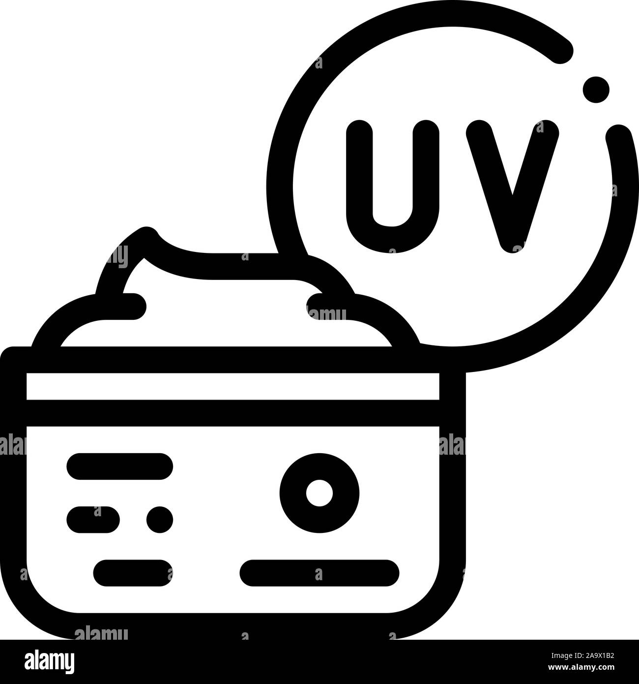 UV Protective Cream Icon Vector Outline Illustration Stock Vector Image ...