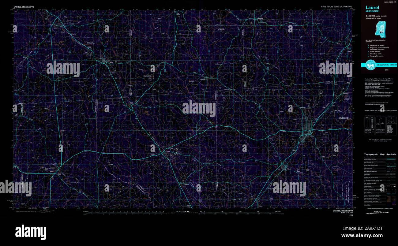 Laurel mississippi map hi-res stock photography and images - Alamy