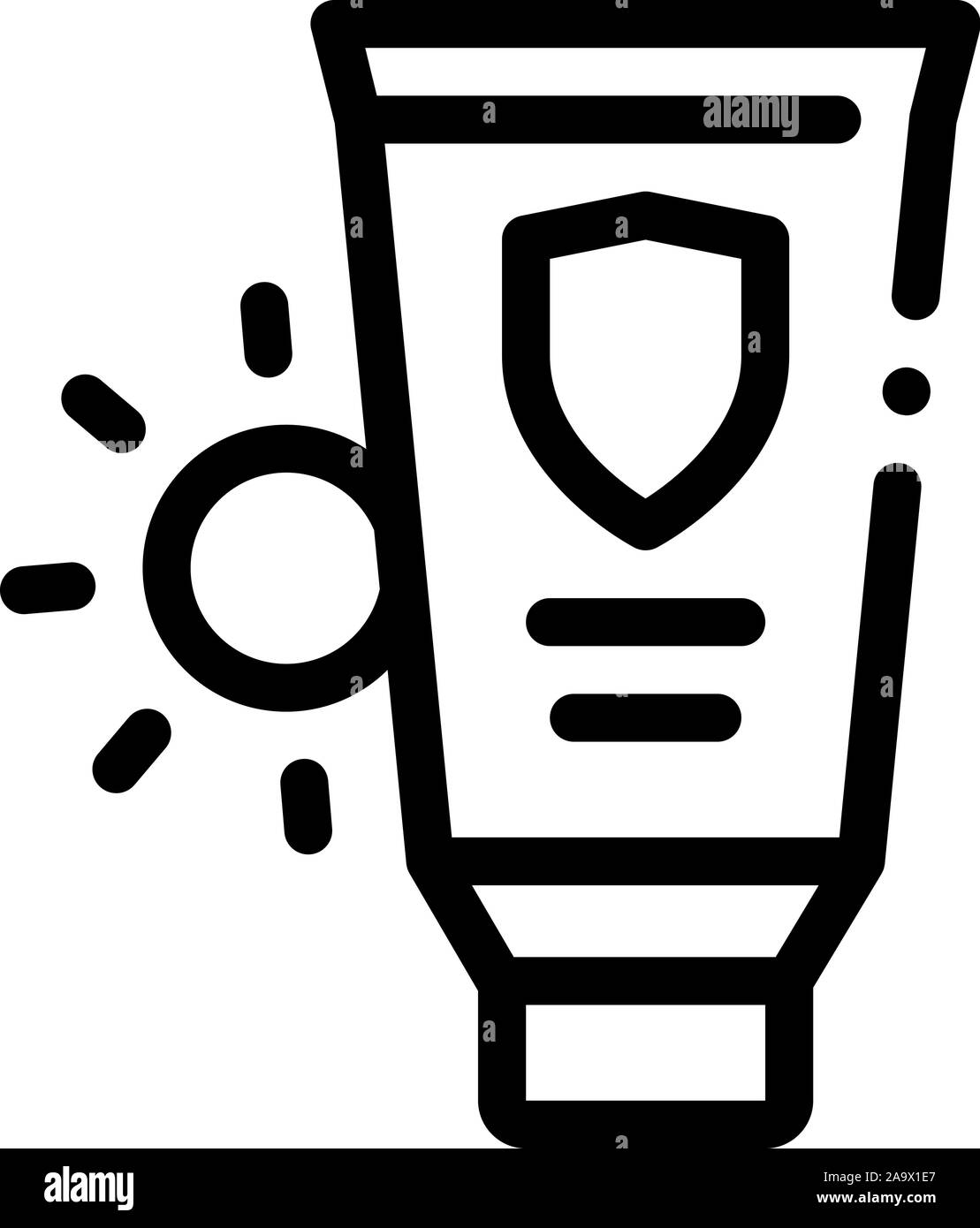 Sunscreen Icon Vector Outline Illustration Stock Vector Image & Art - Alamy