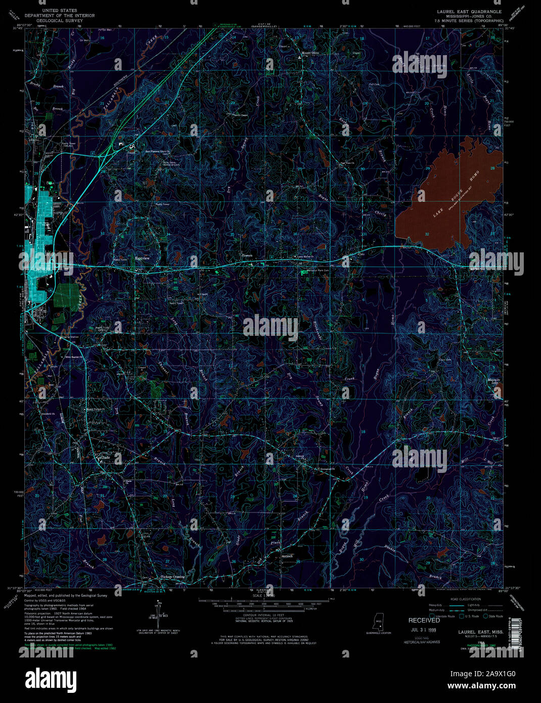 Laurel mississippi map hi-res stock photography and images - Alamy