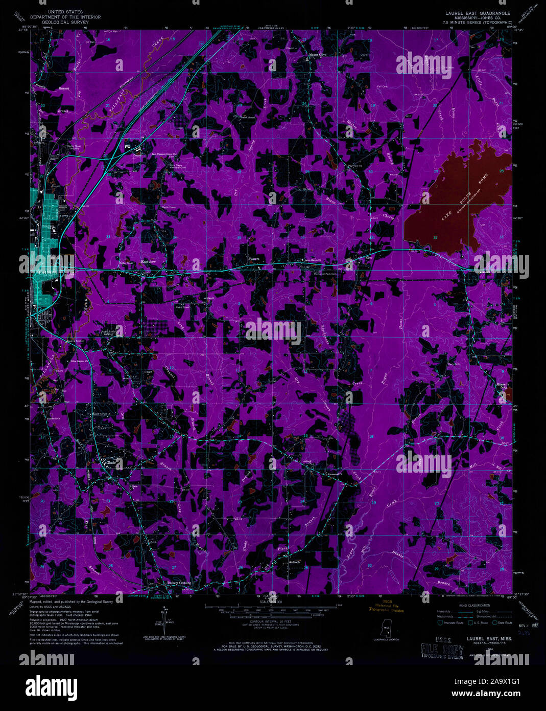 Map of laurel mississippi hi-res stock photography and images - Alamy