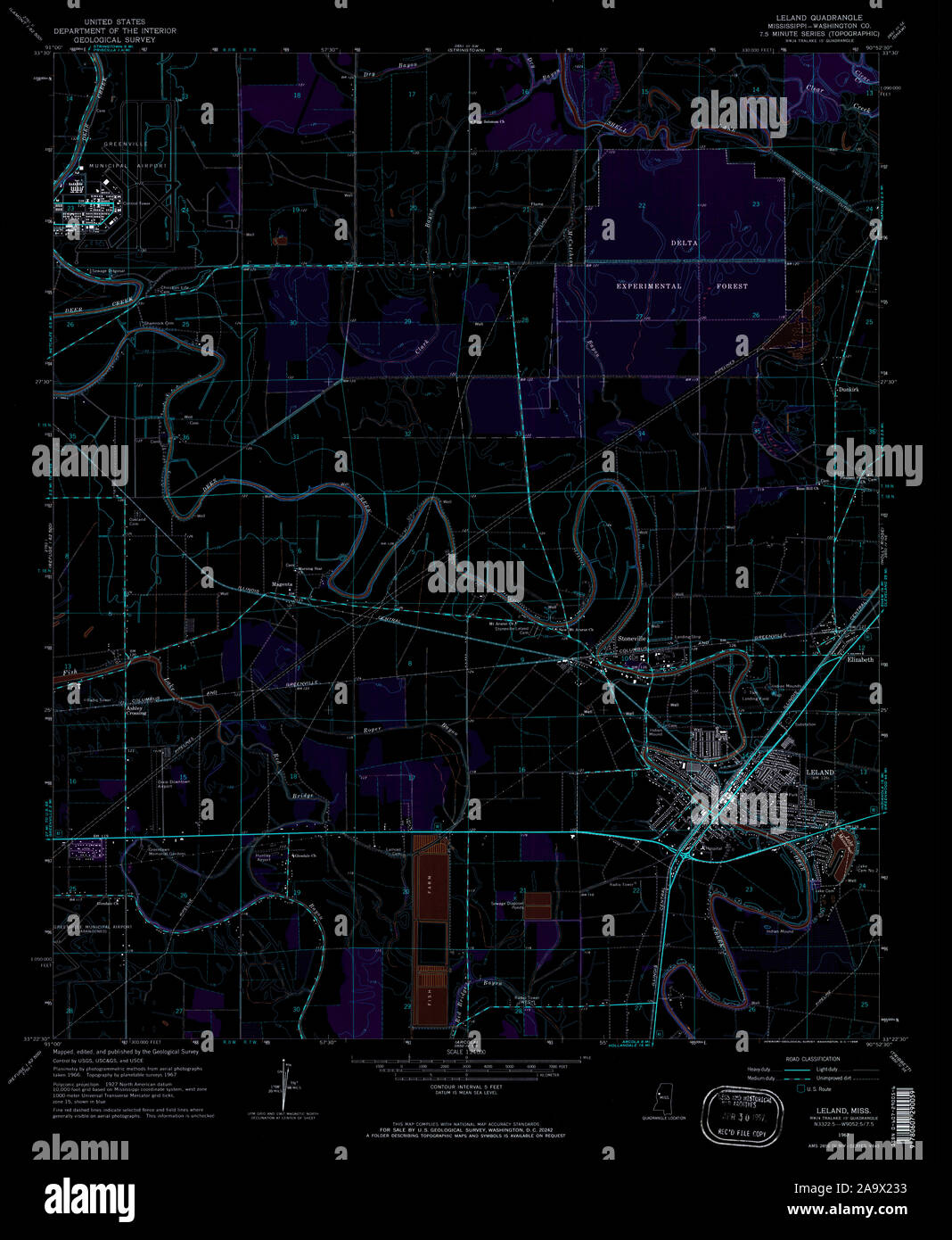 Map of leland mississippi hi-res stock photography and images - Alamy