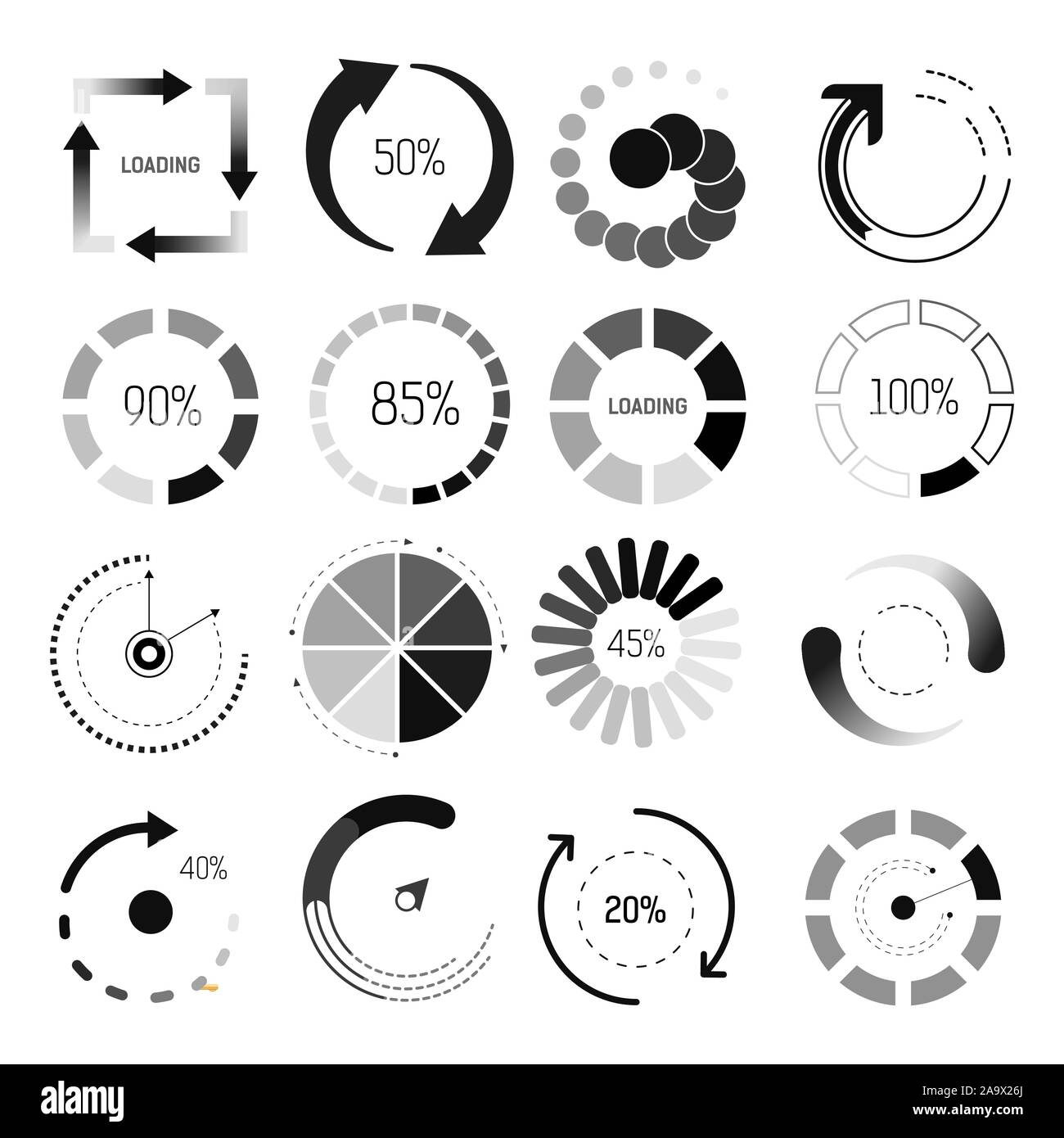 Loading Or Downloading Isolated Icons Website Buffer Loader Stock Vector Image And Art Alamy