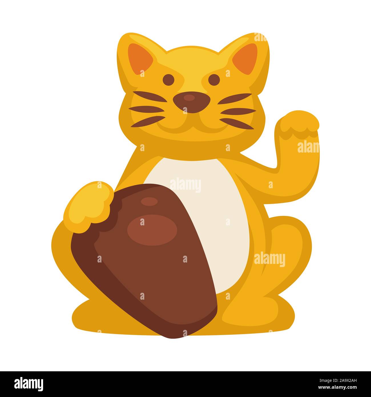 Chinese golden waving cat Stock Vector Images - Alamy