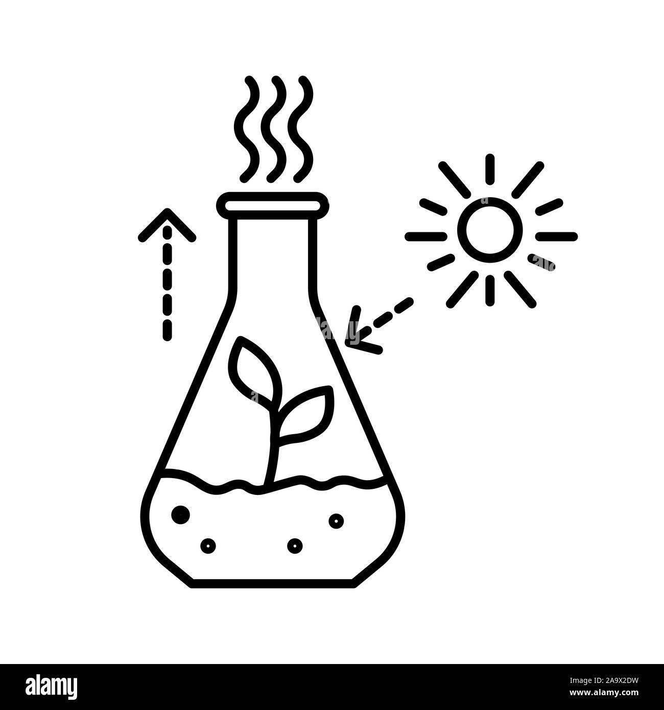 Flask plant linear vector Black and White Stock Photos & Images - Alamy