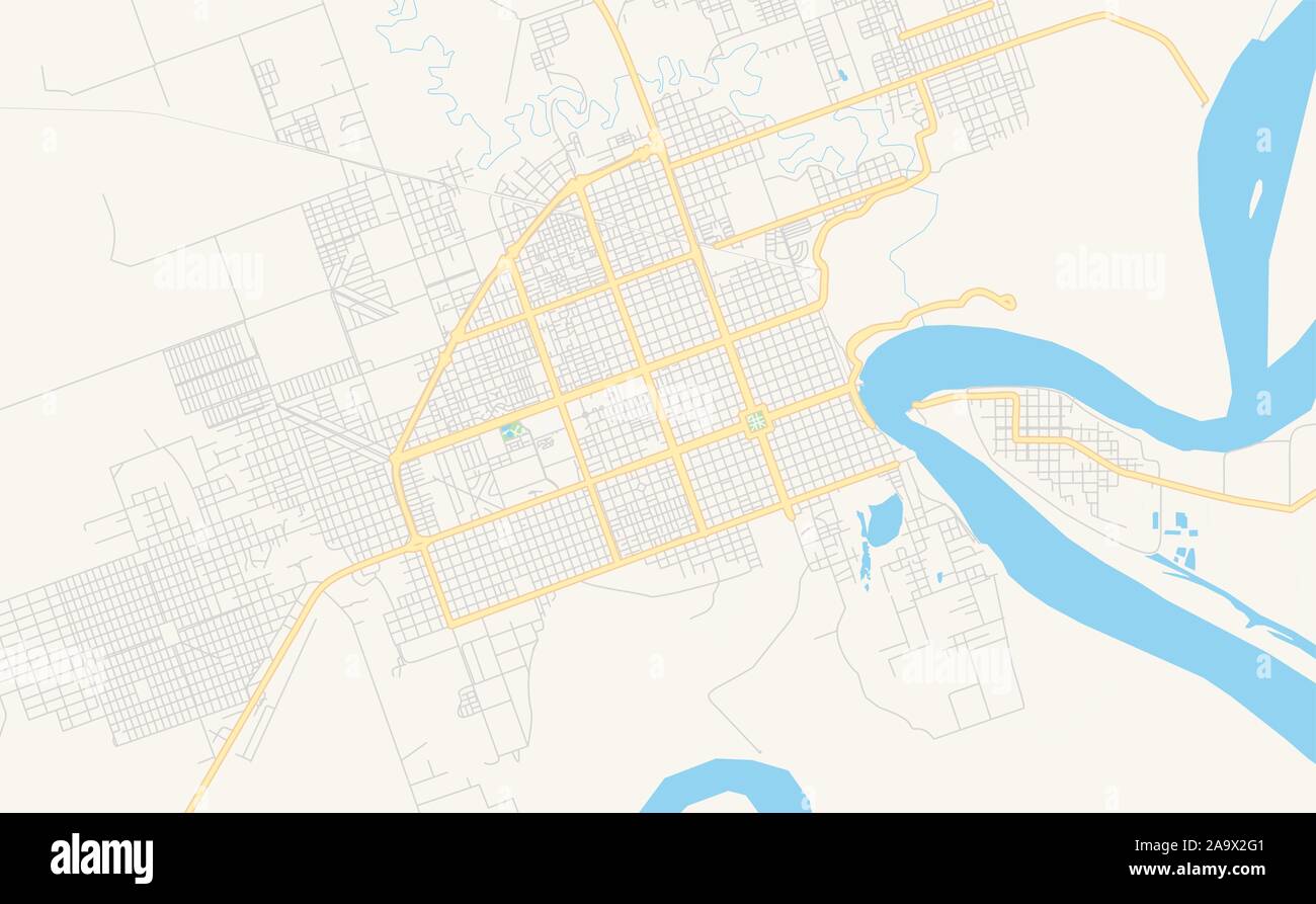 Printable street map of Formosa, Argentina. Map template for business ...