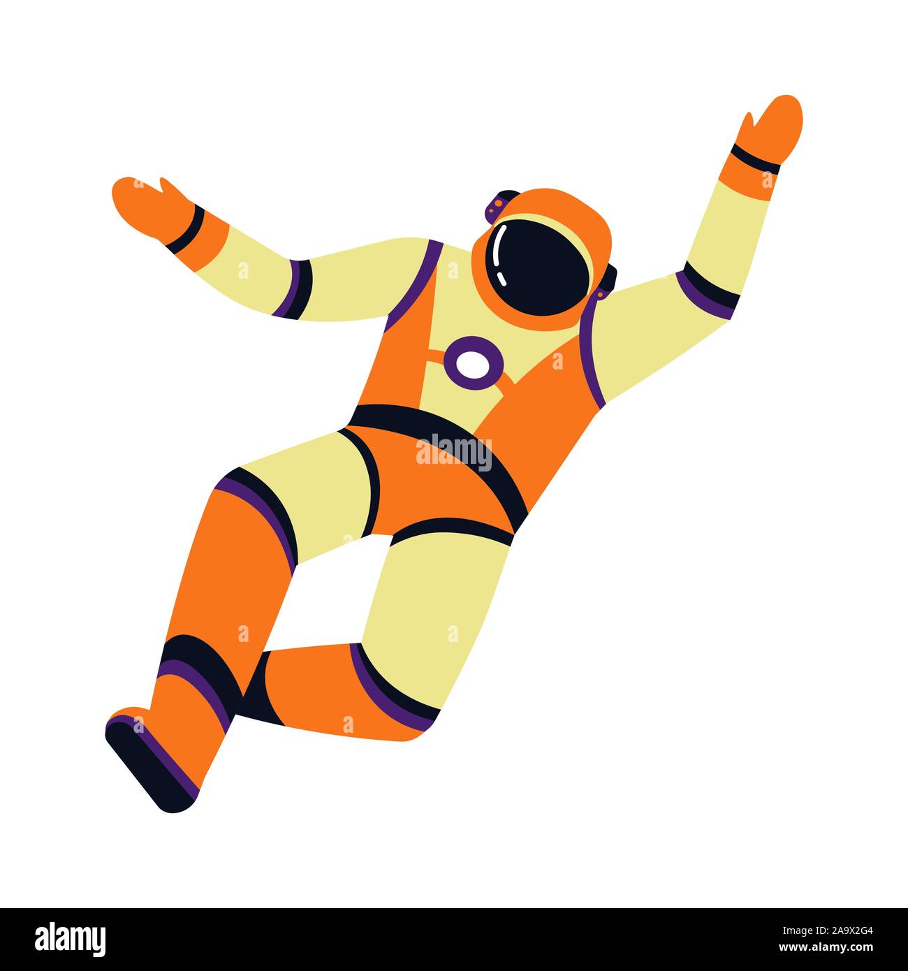 Spaceman or astronaut in pressure suit isolated cartoon character Stock ...