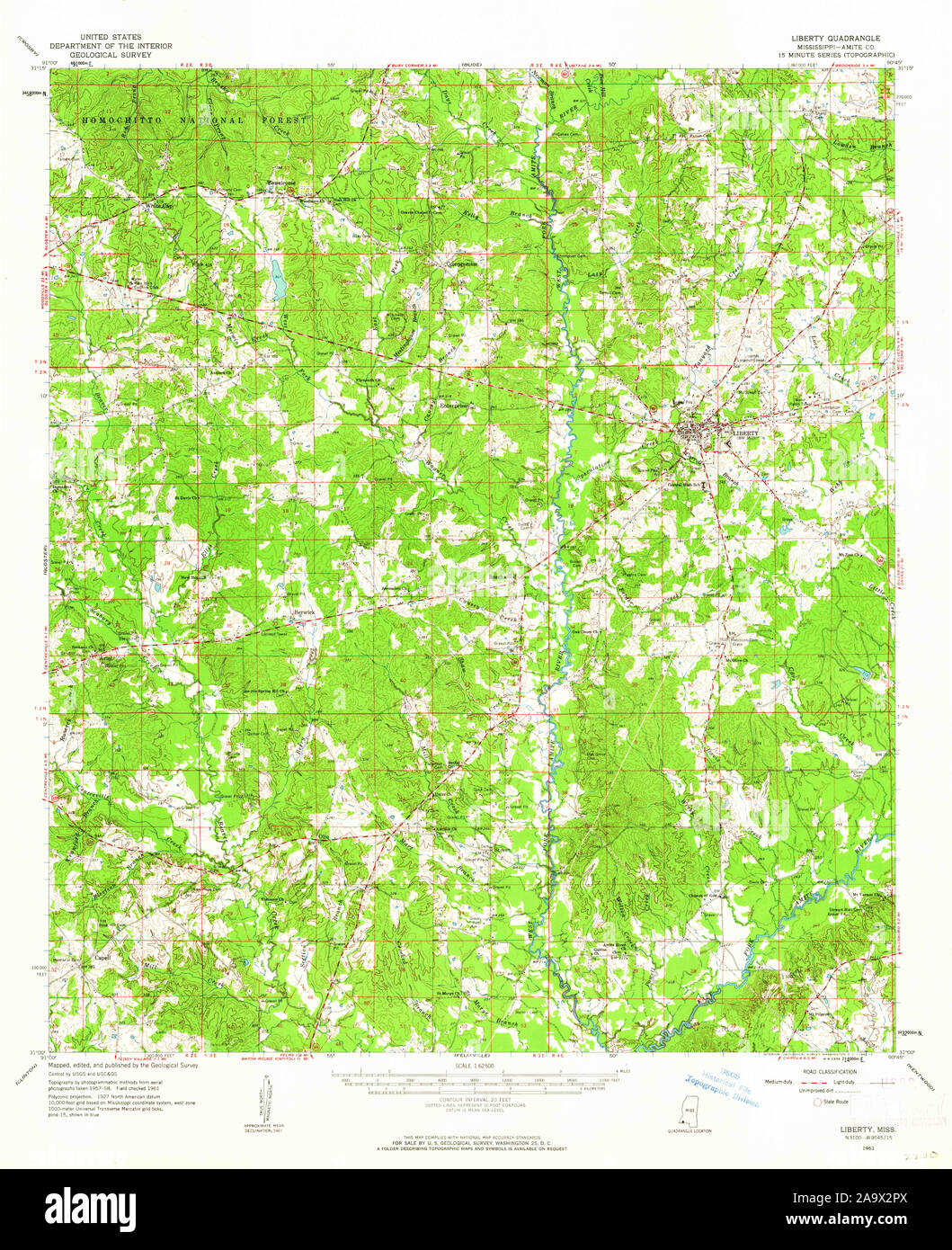 Map of liberty mississippi hi-res stock photography and images - Alamy