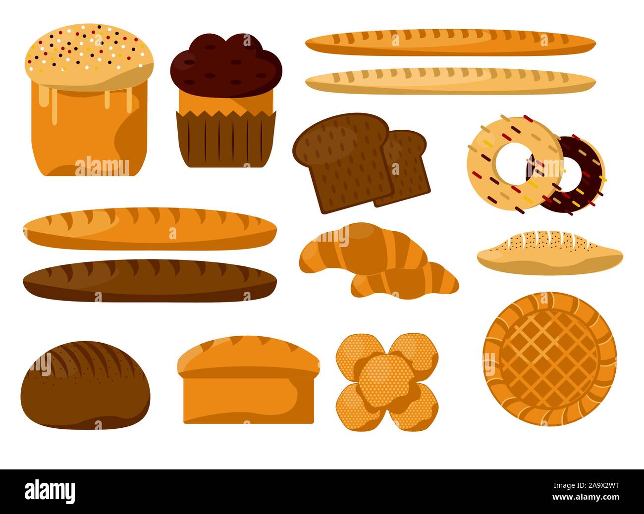 Bread baguette ciabatta Stock Vector Images - Alamy