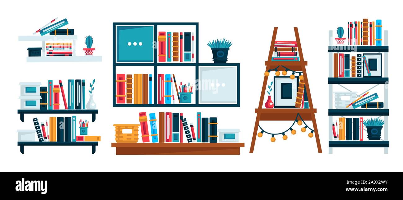 Library Book Shelves Clip Art