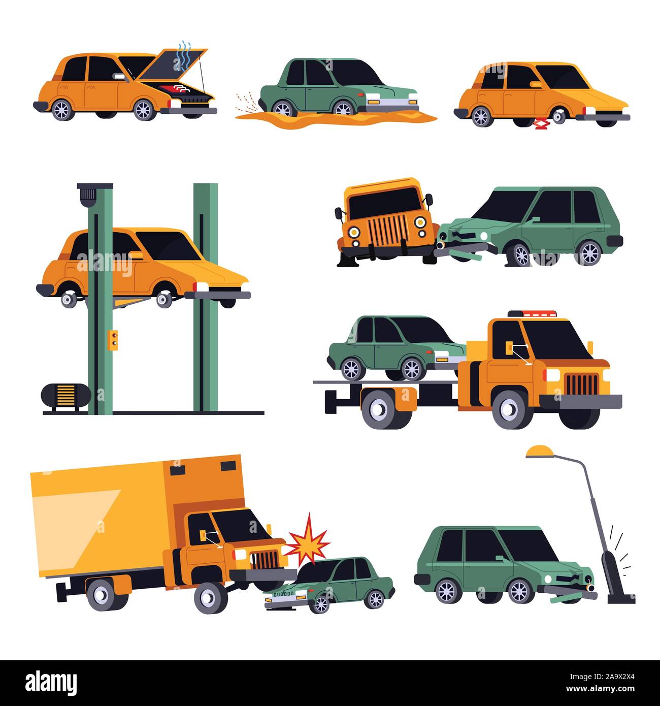 Truck stuck mud Stock Vector Images - Alamy