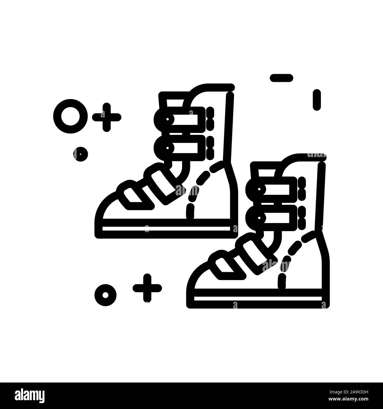 Injury rehabilitation, foot and ankle brace isolated line icon Stock ...