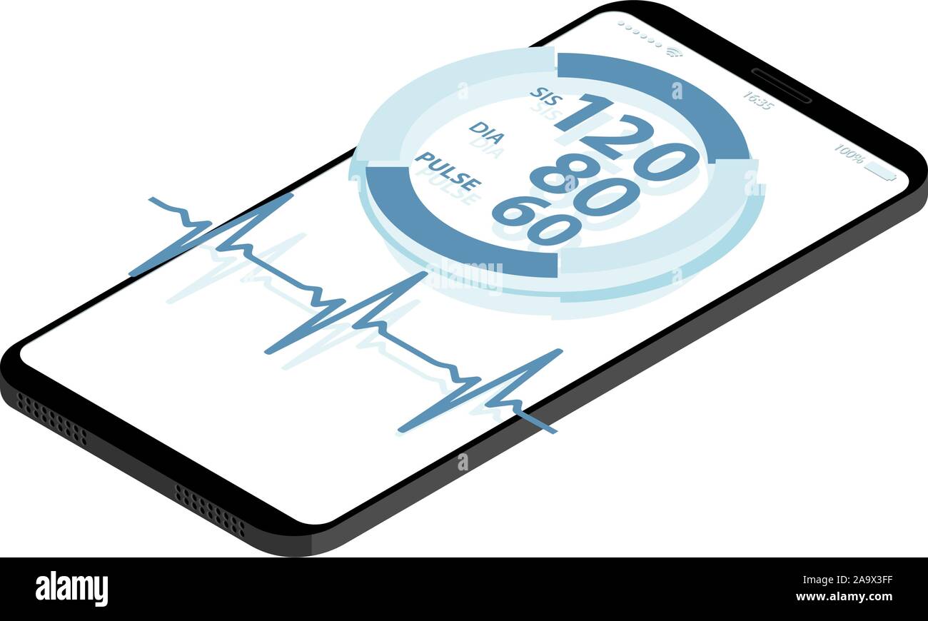 Mobile application for measuring pulse and blood pressure. Digital ...
