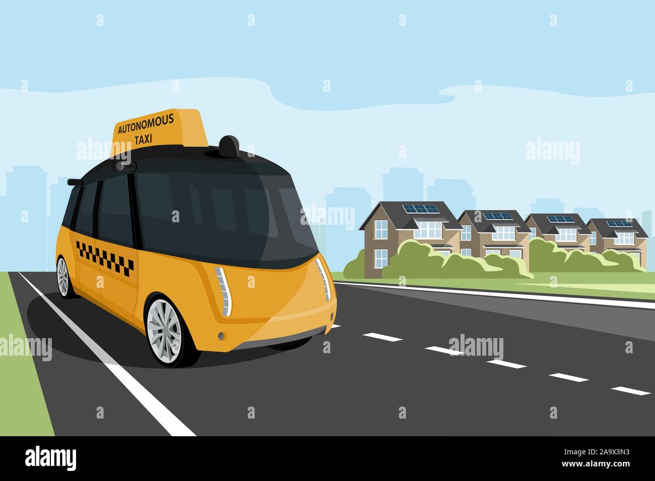 Autonomous shuttle bus Stock Vector Images - Alamy