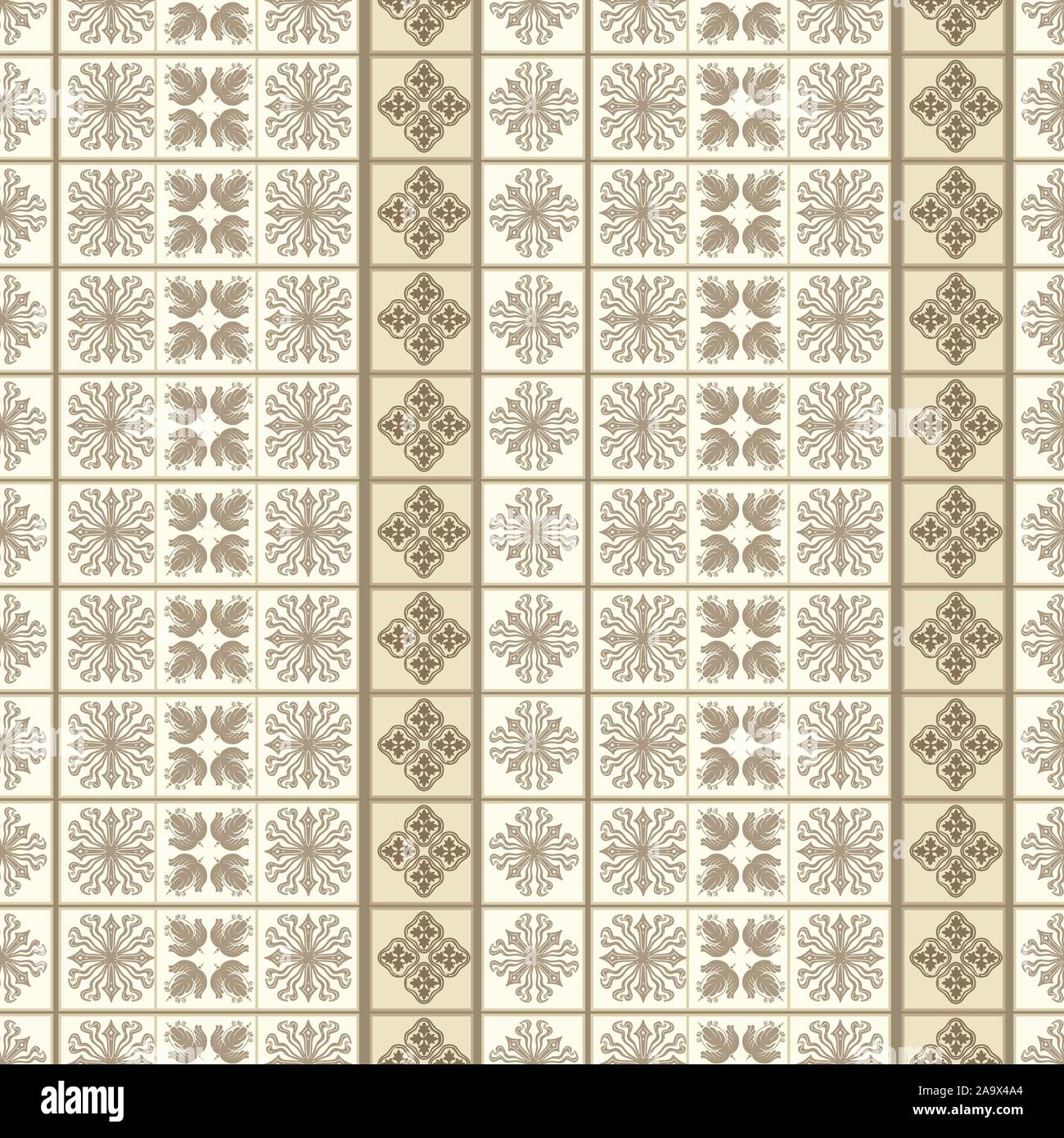 Vector ceramic tile pattern, abstract mosaic, seamless ornament Stock ...