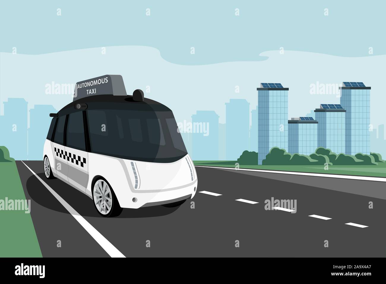 Electric taxi bus on Stock Vector Images - Alamy