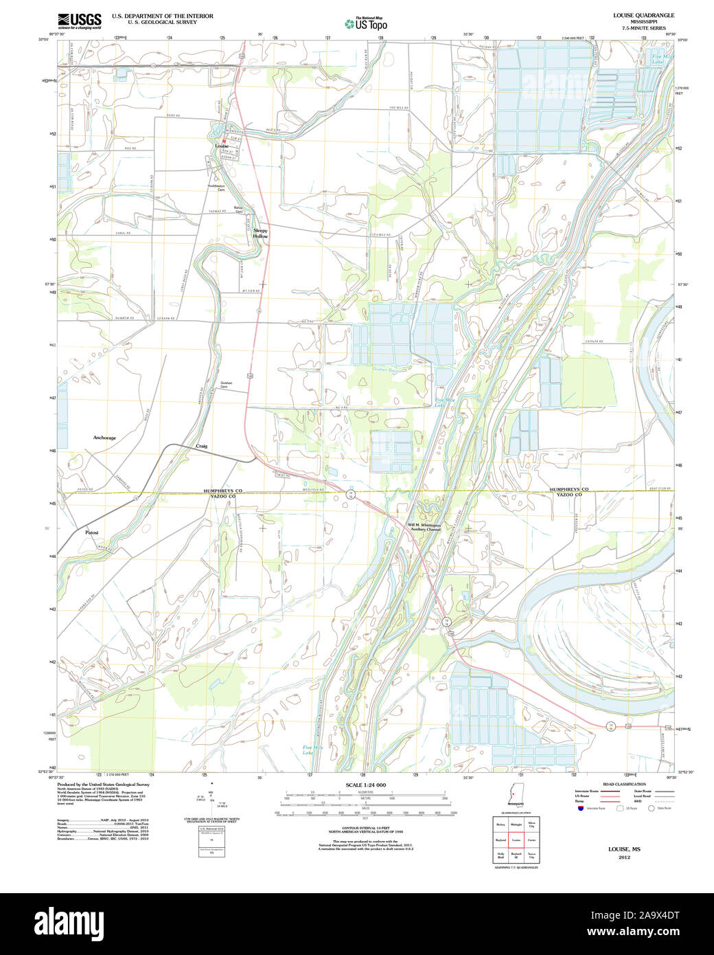 Map of louise mississippi hi-res stock photography and images - Alamy