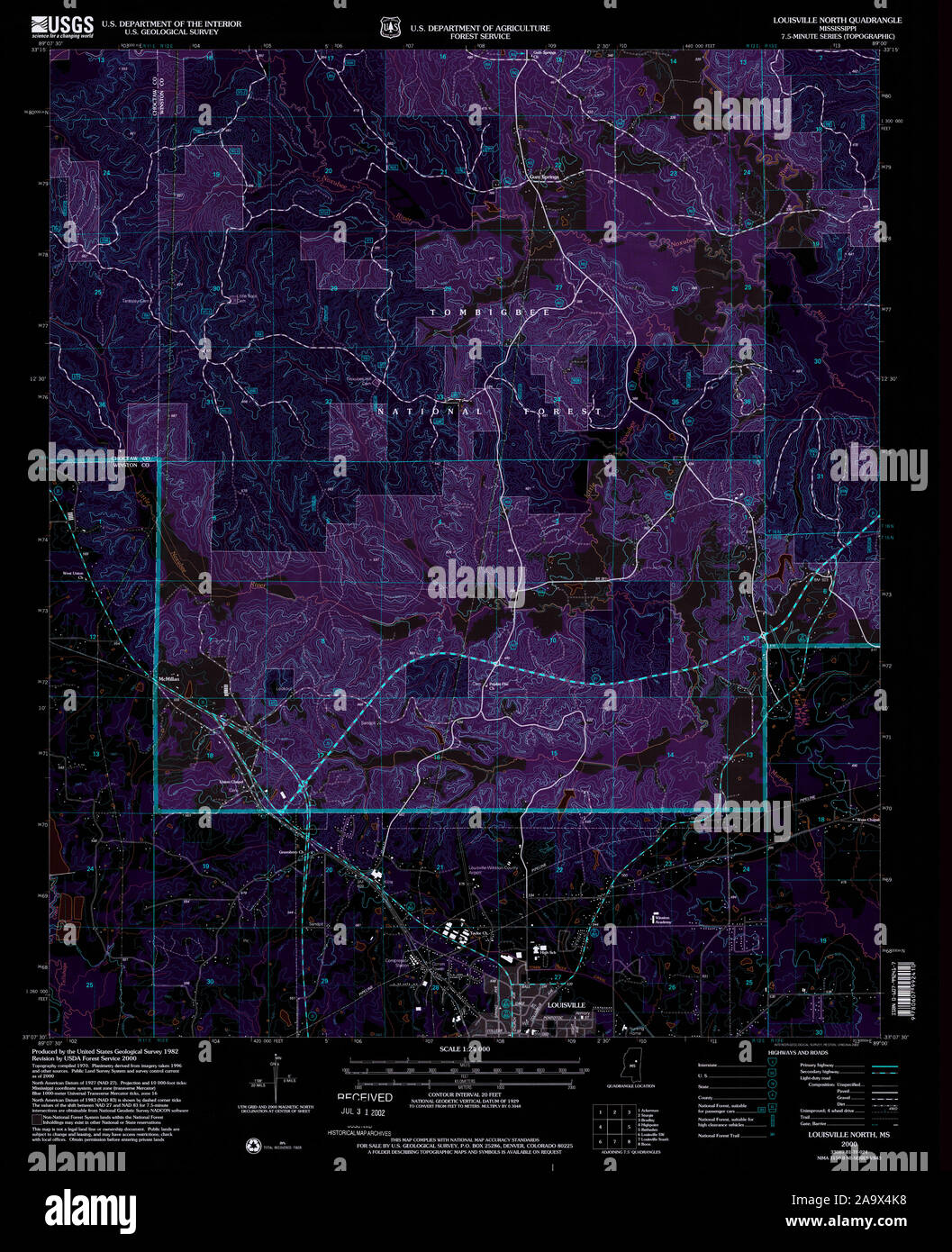 Map of louisville mississippi hi-res stock photography and images - Alamy