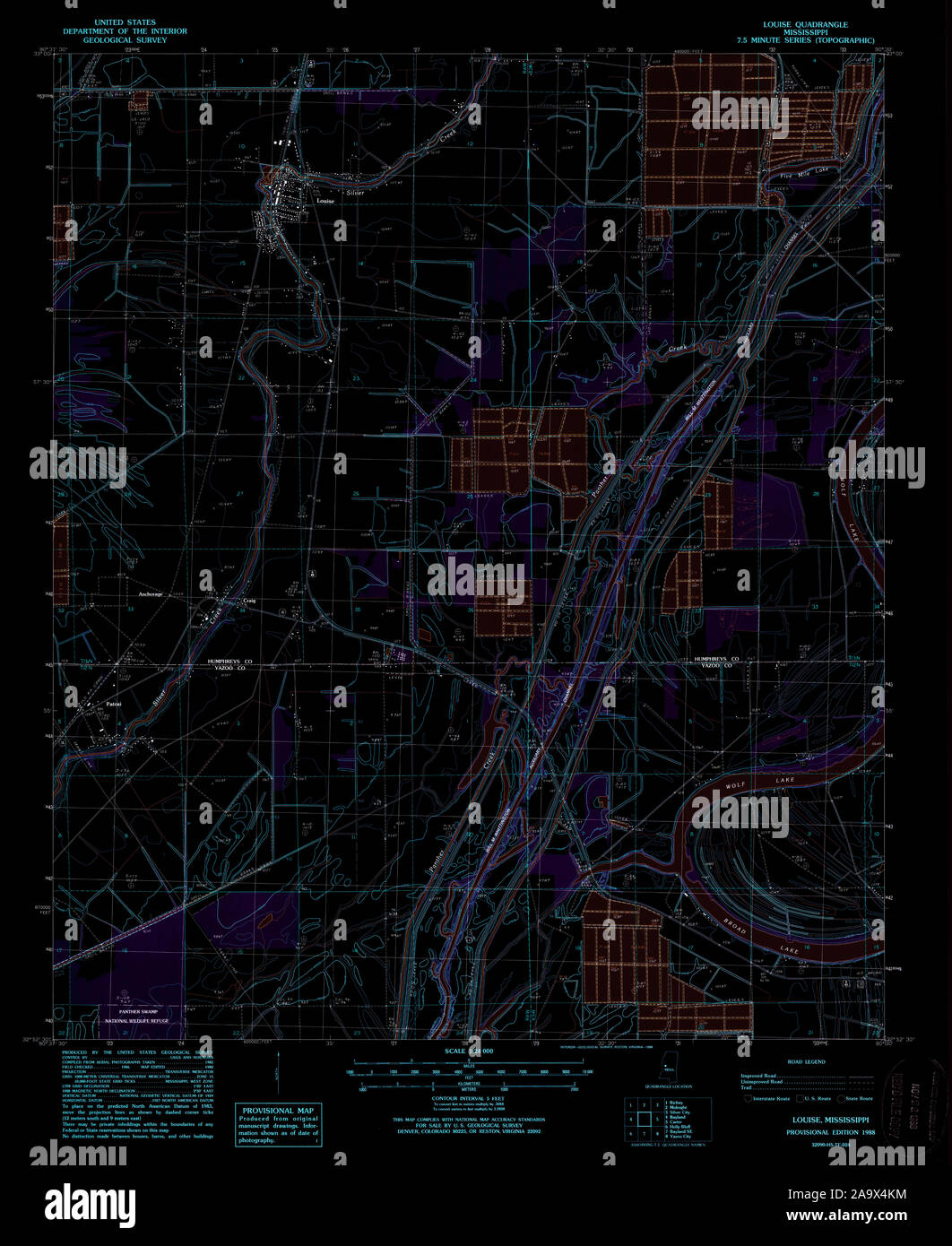 Louise mississippi map hi-res stock photography and images - Alamy