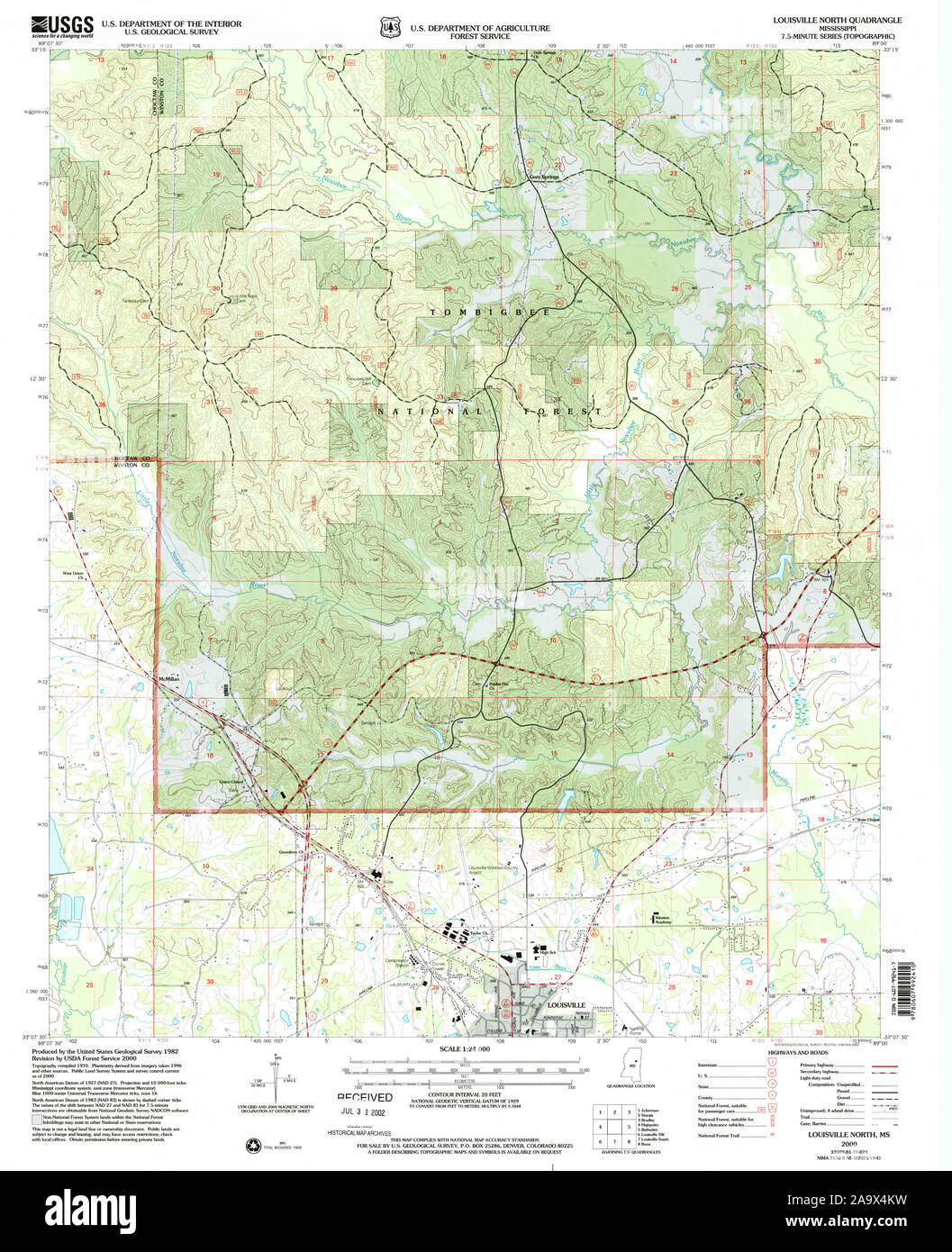 Map of louisville mississippi hi-res stock photography and images - Alamy