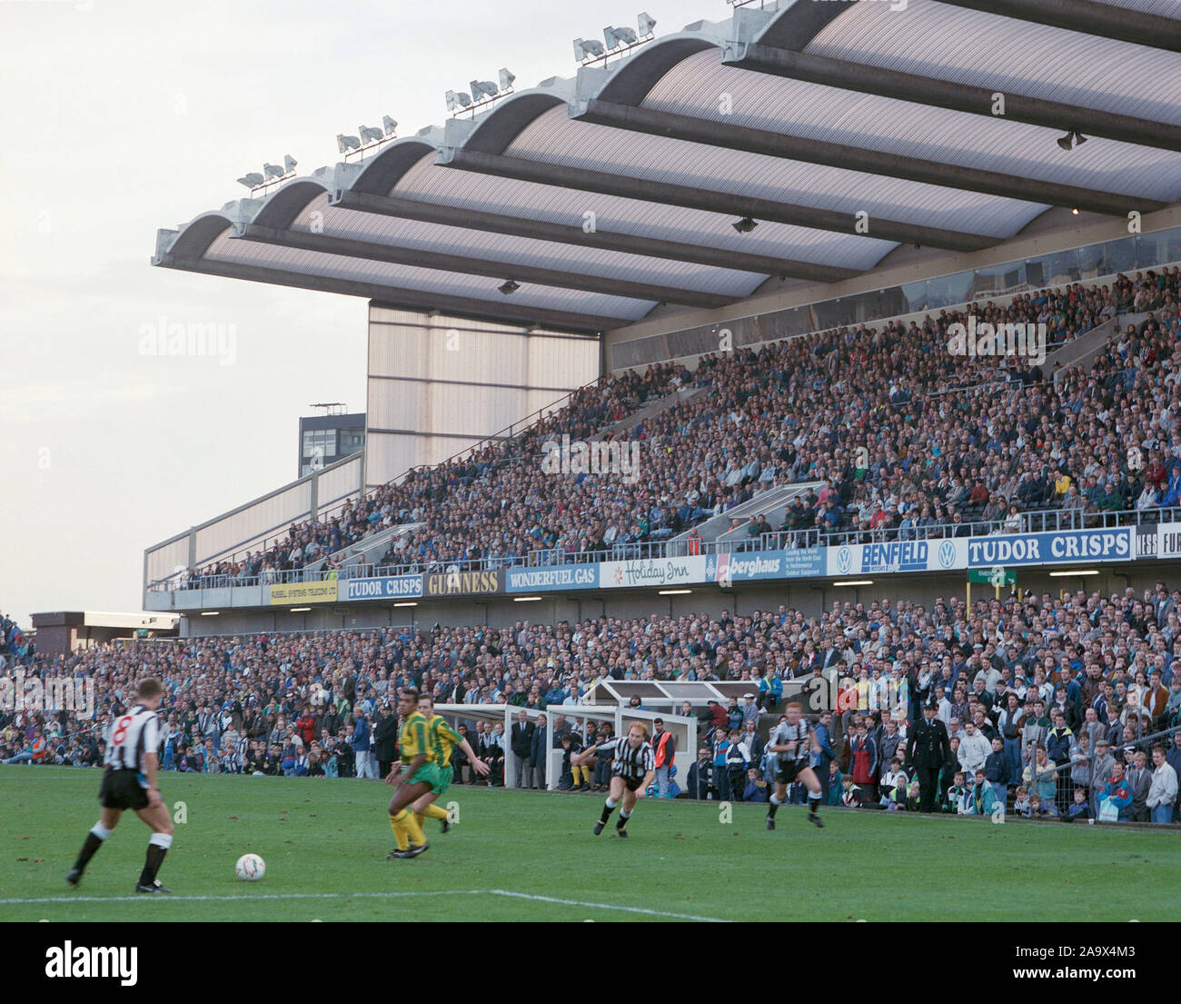 Football match at St James Park Newcastle United, in 1990, opening of ...