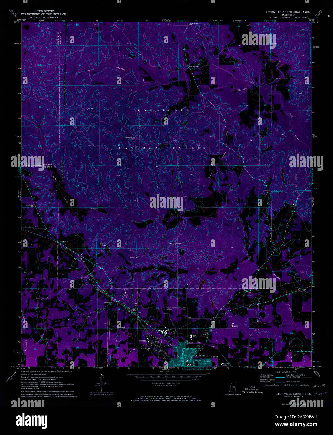 Map of louisville mississippi hi-res stock photography and images - Alamy