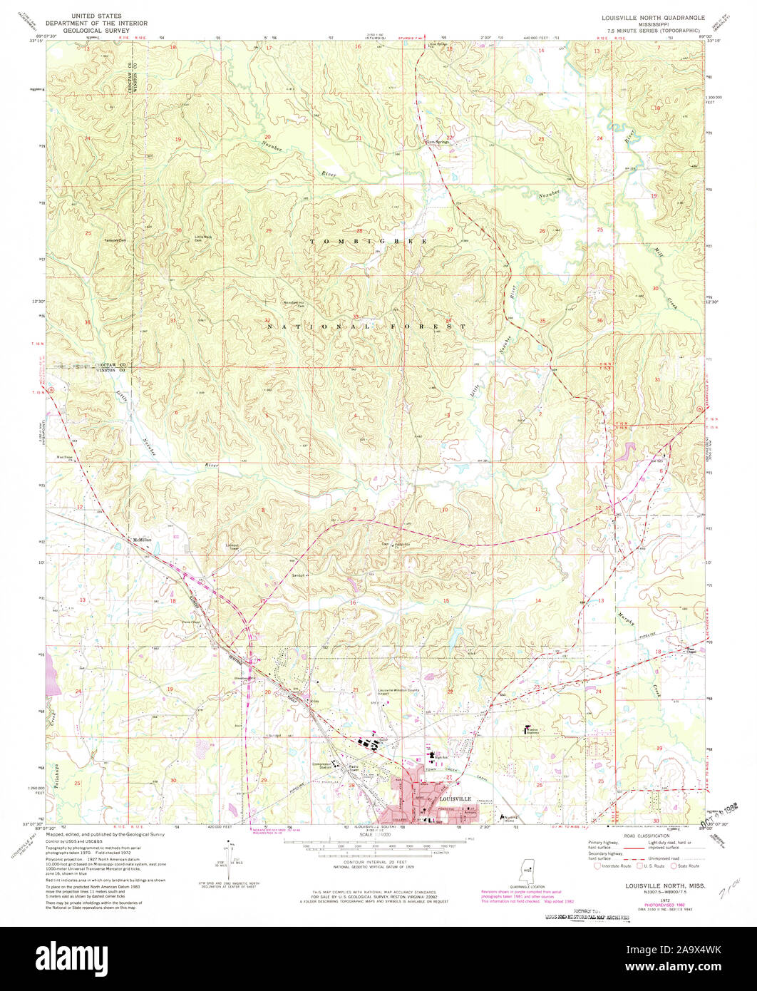 Map of louisville mississippi hi-res stock photography and images - Alamy