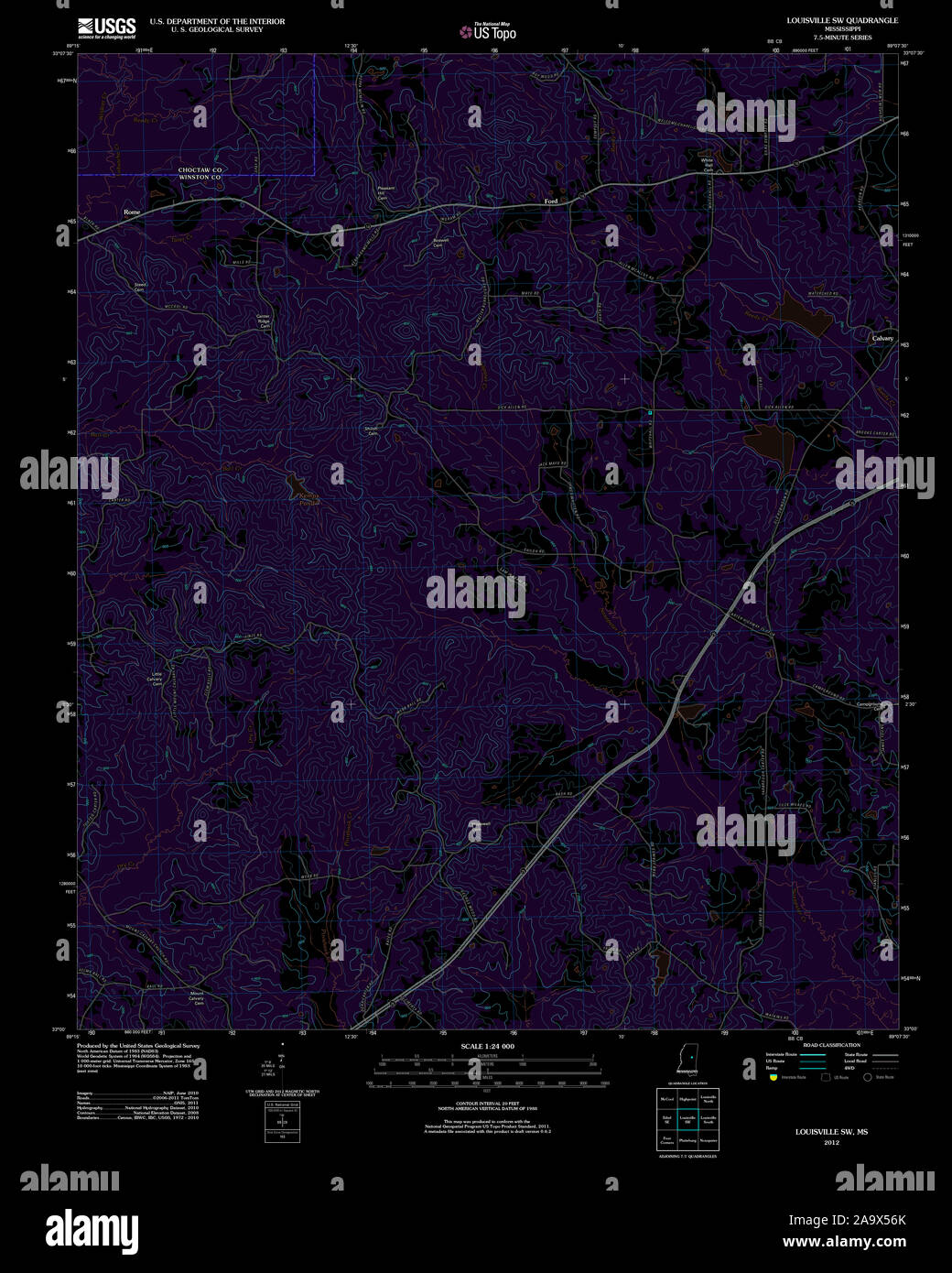Map of louisville mississippi hi-res stock photography and images - Alamy
