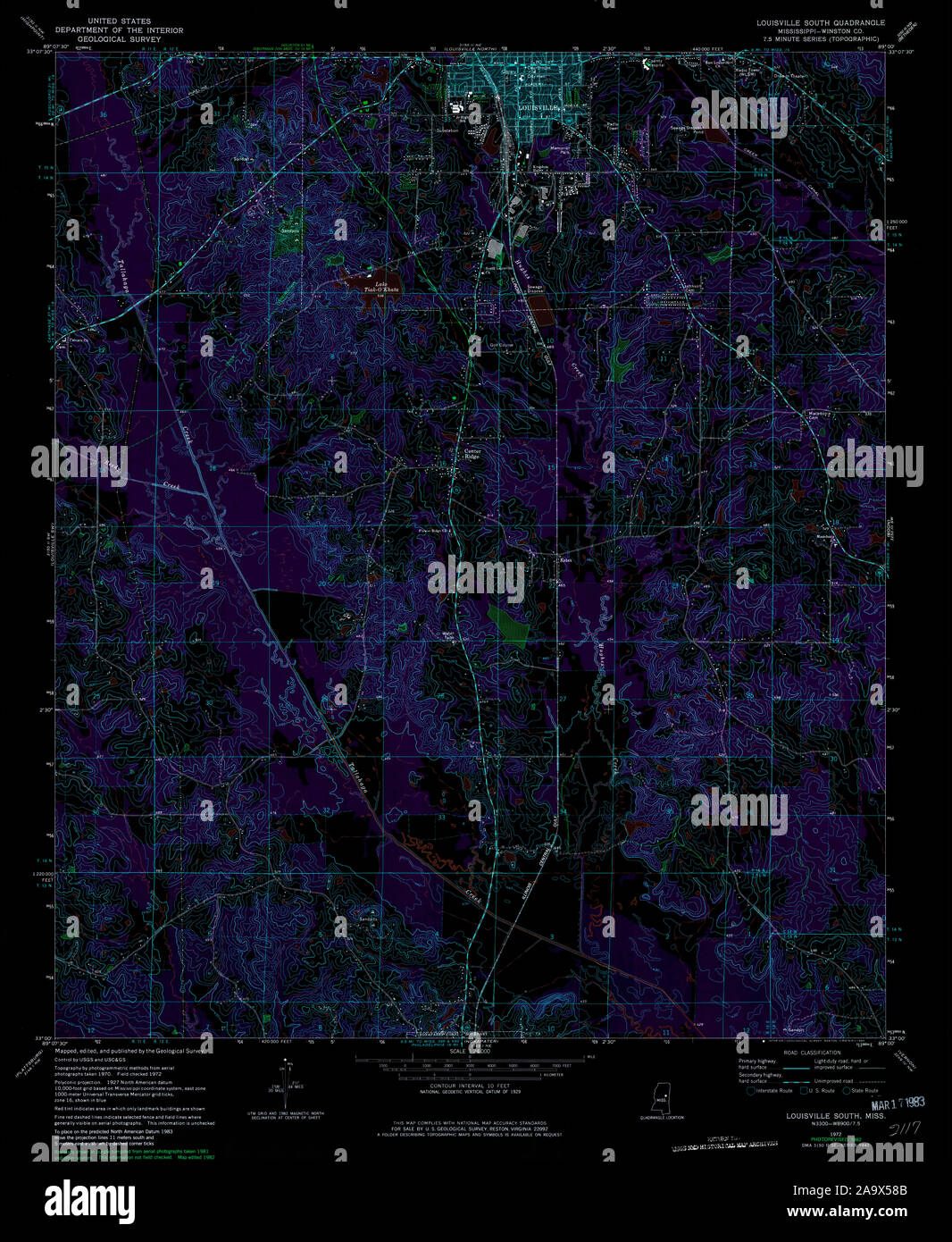 Map of louisville mississippi hi-res stock photography and images - Alamy