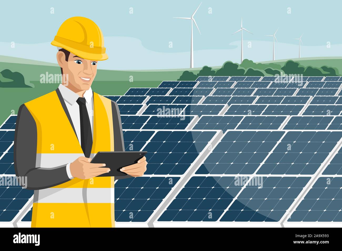 Wind power technician Stock Vector Images - Alamy