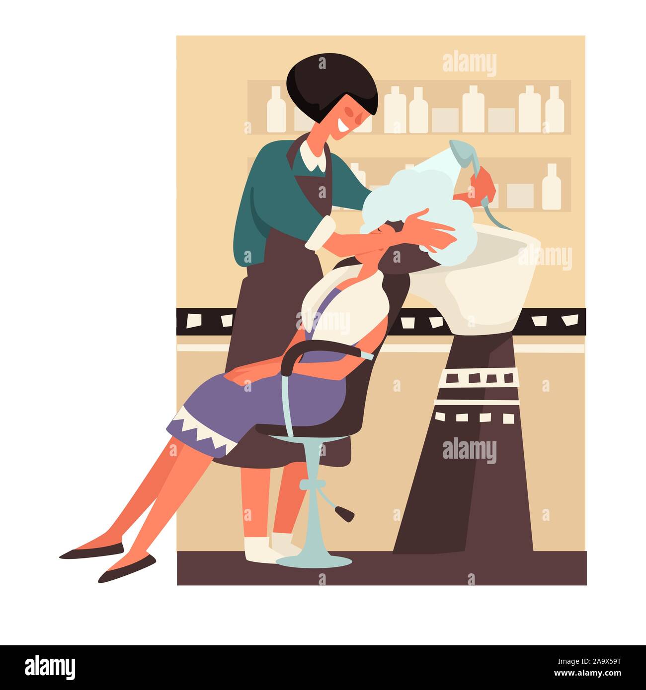Salon shampoo chair Cut Out Stock Images & Pictures - Alamy