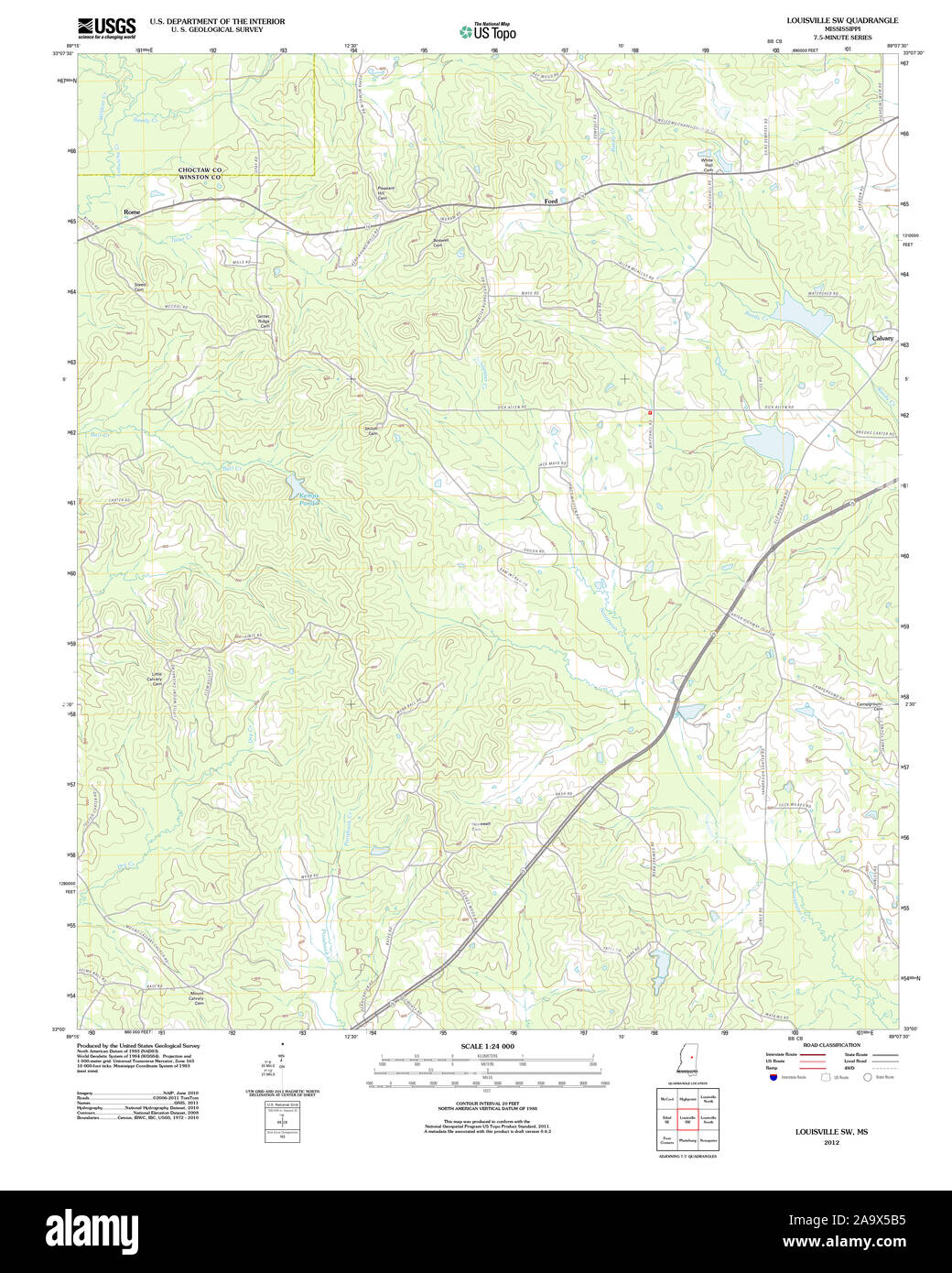 Map of louisville mississippi hi-res stock photography and images - Alamy