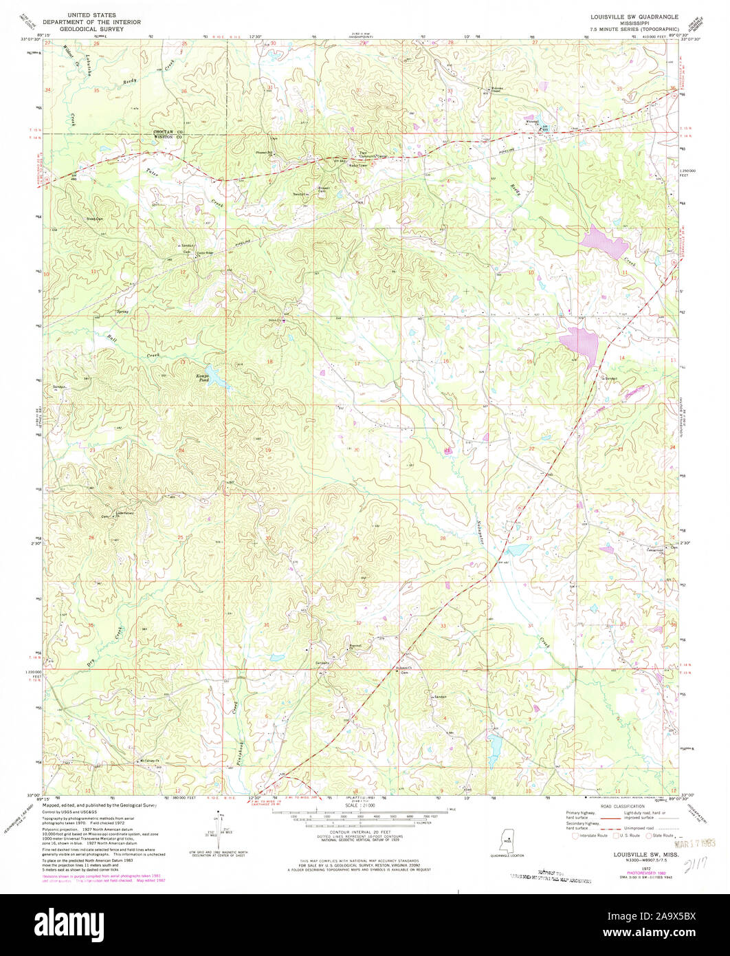 Map of louisville mississippi hi-res stock photography and images - Alamy