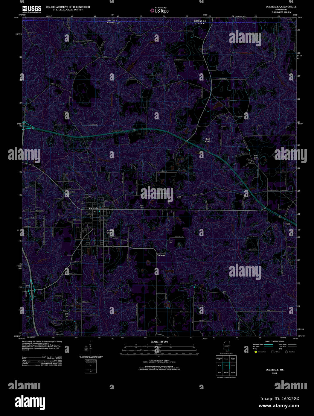 Map of lucedale hi-res stock photography and images - Alamy