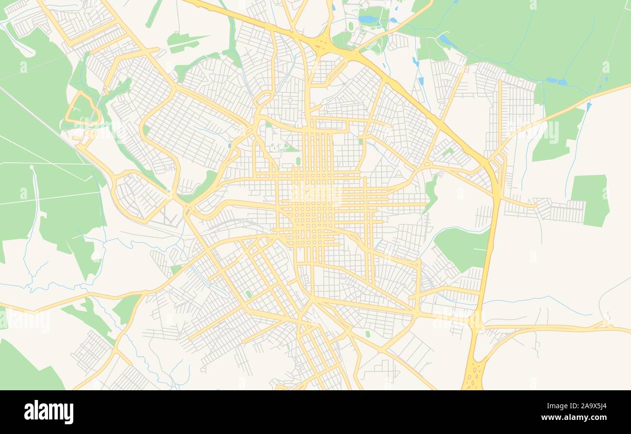 Printable street map of Sao Carlos, Brazil. Map template for business ...