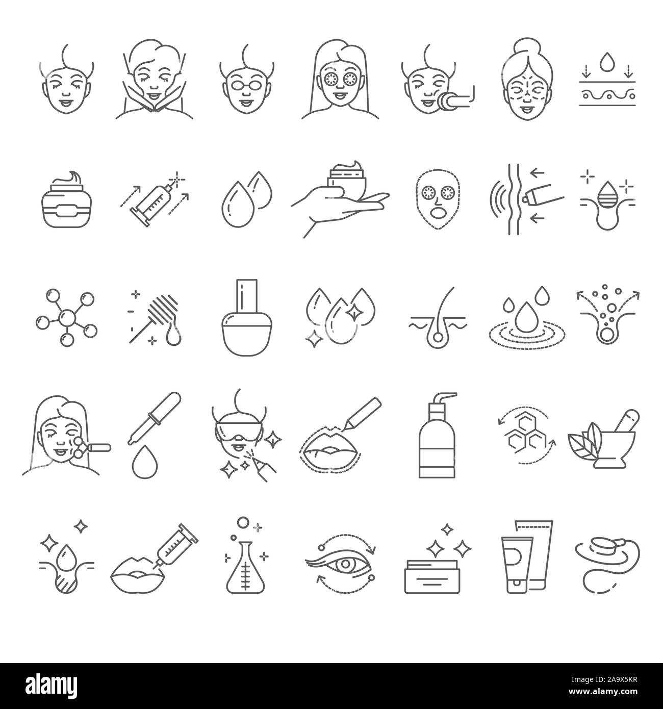 Skincare and cosmetology, beauty therapy and healthcare, isolated ...