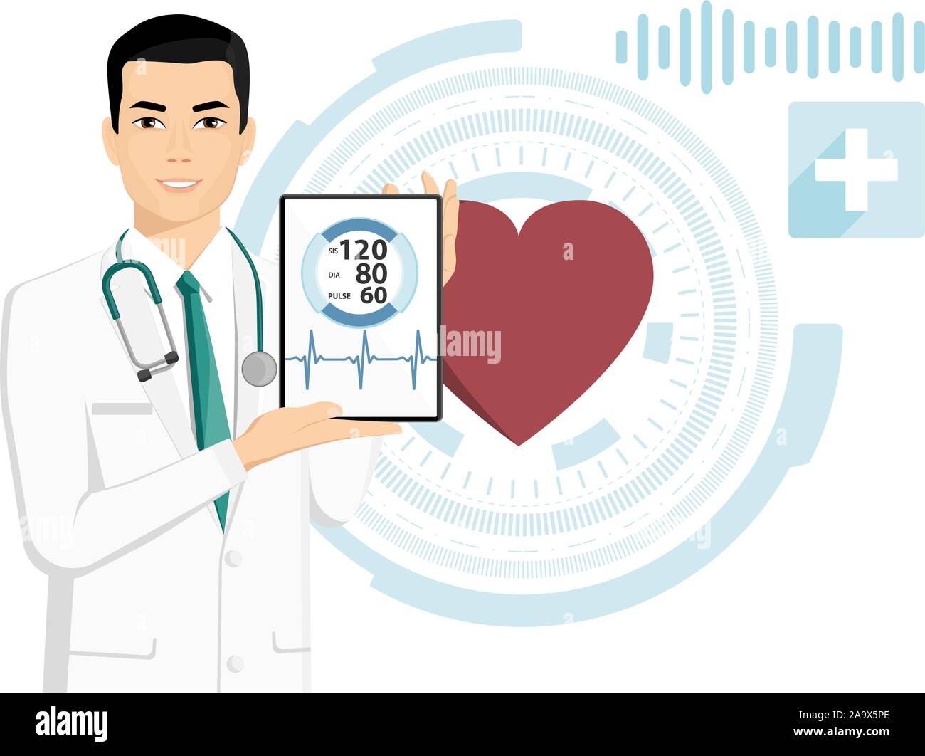 Mobile application for measuring pulse and blood pressure. Digital ...