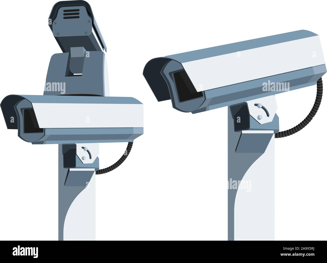 Surveillance camera. Perimeter security. Vector illustration EPS 10 ...