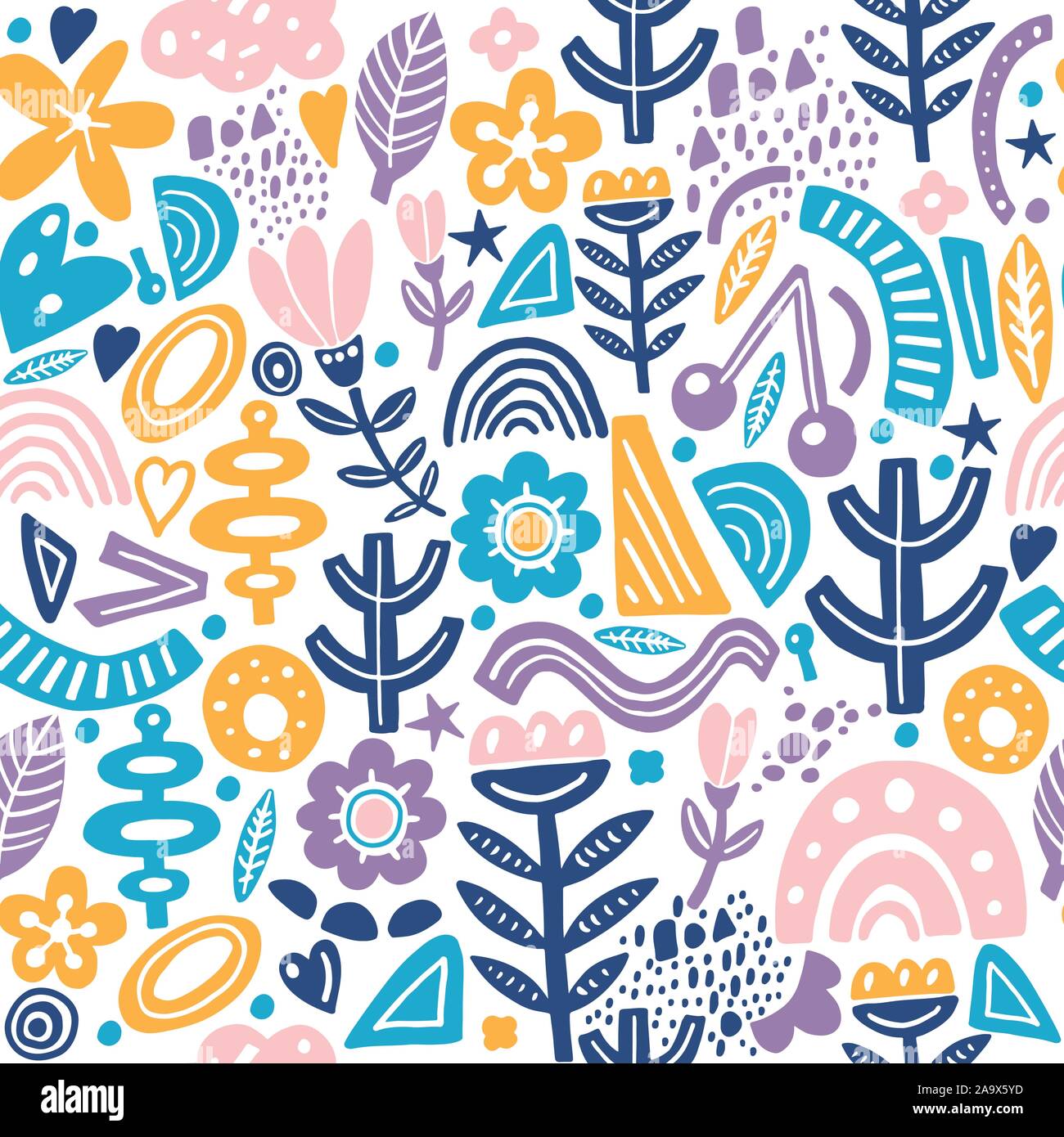 Collage style seamless repeat pattern Cut Out Stock Images & Pictures ...