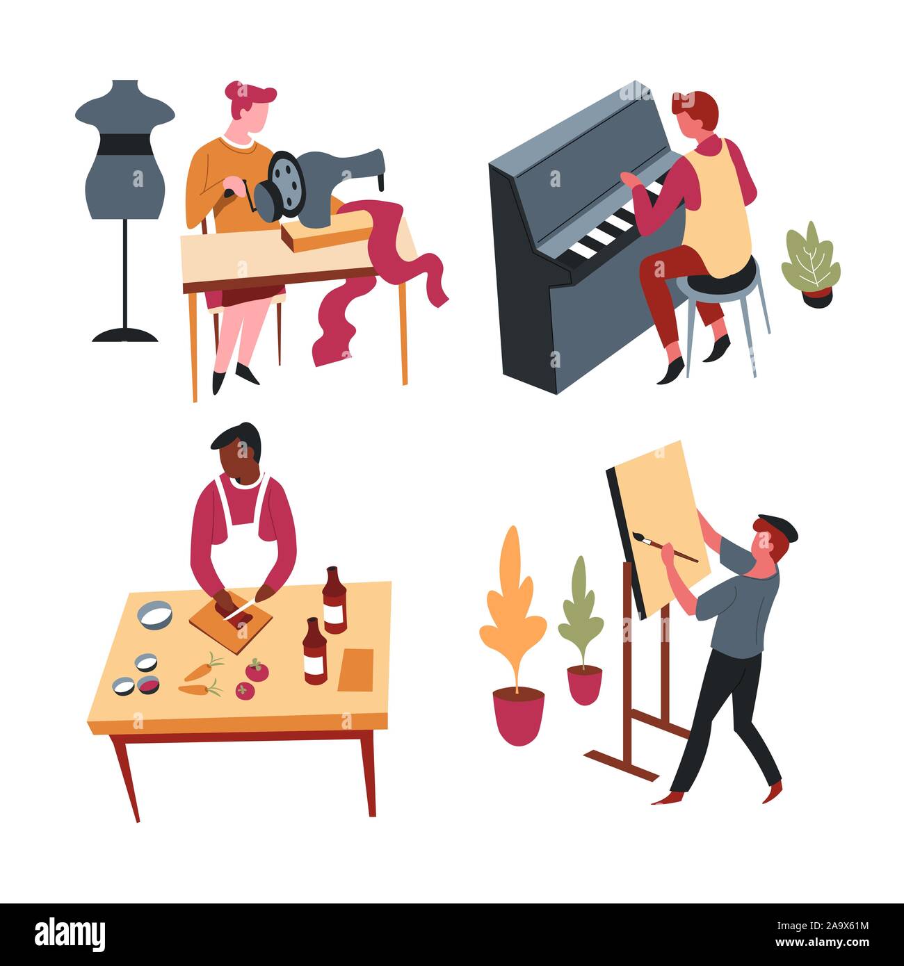 Piano playing machine Stock Vector Images - Alamy