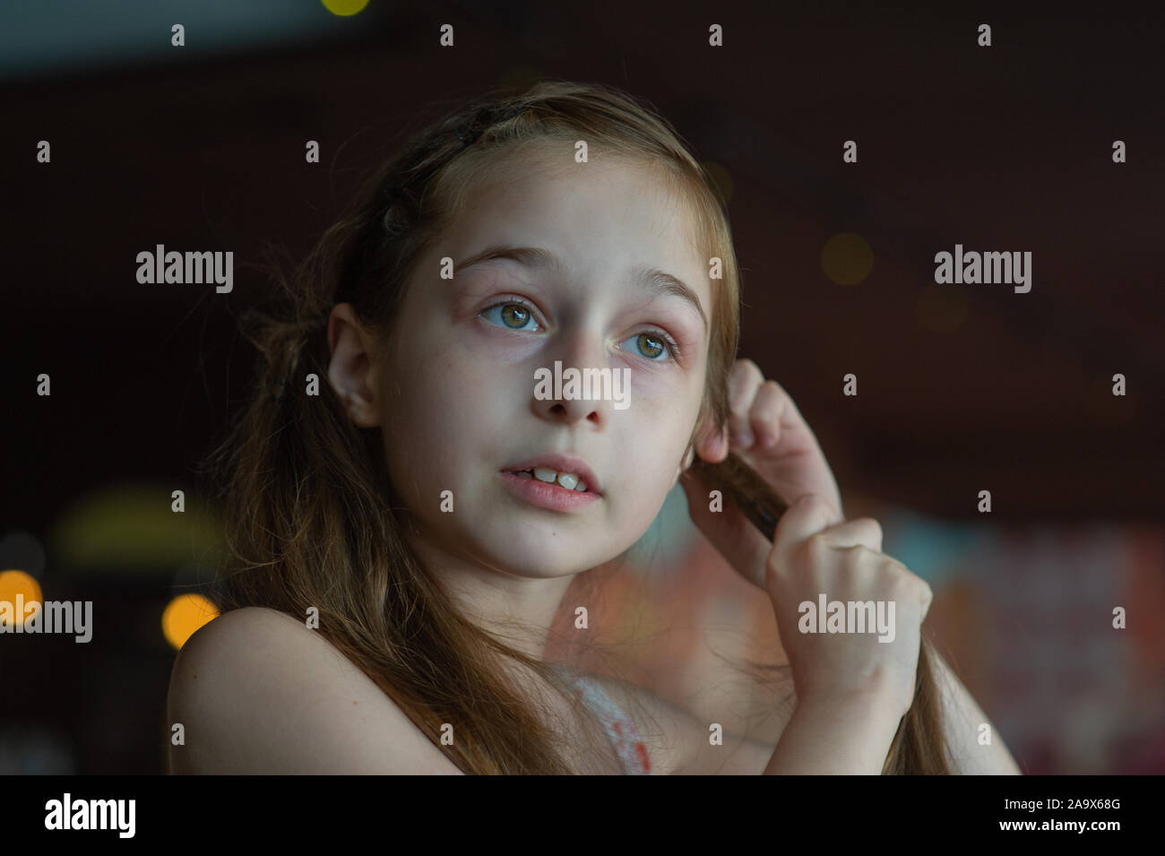 Portrait of a 9 years old female child, portrait concept of a child ...