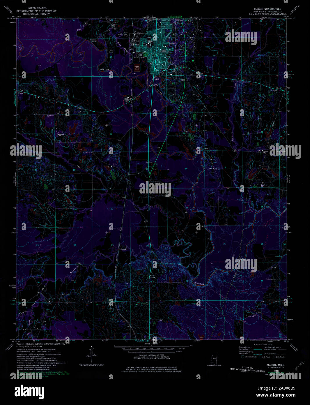 Map of macon mississippi hi-res stock photography and images - Alamy