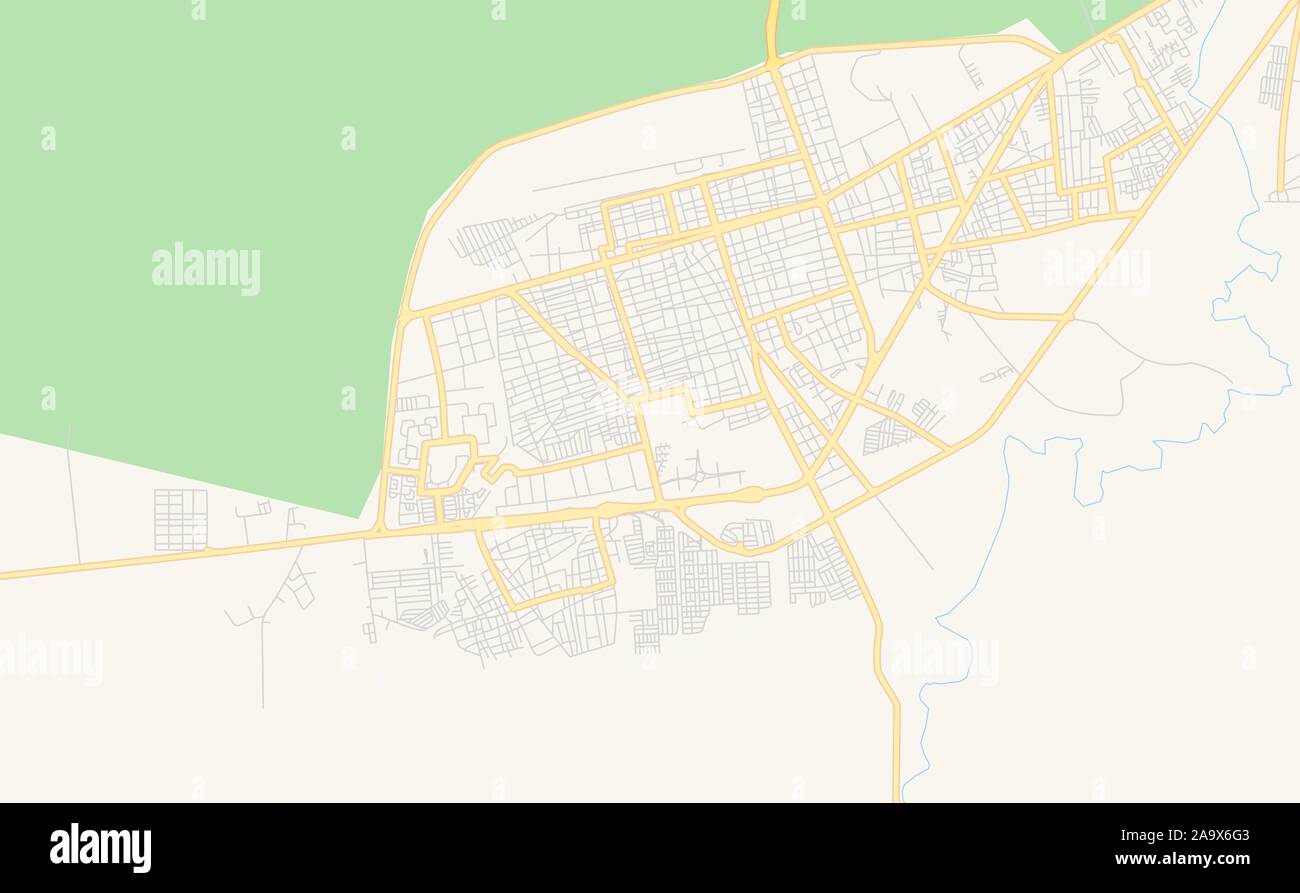 Printable street map of Coro, Venezuela. Map template for business use ...