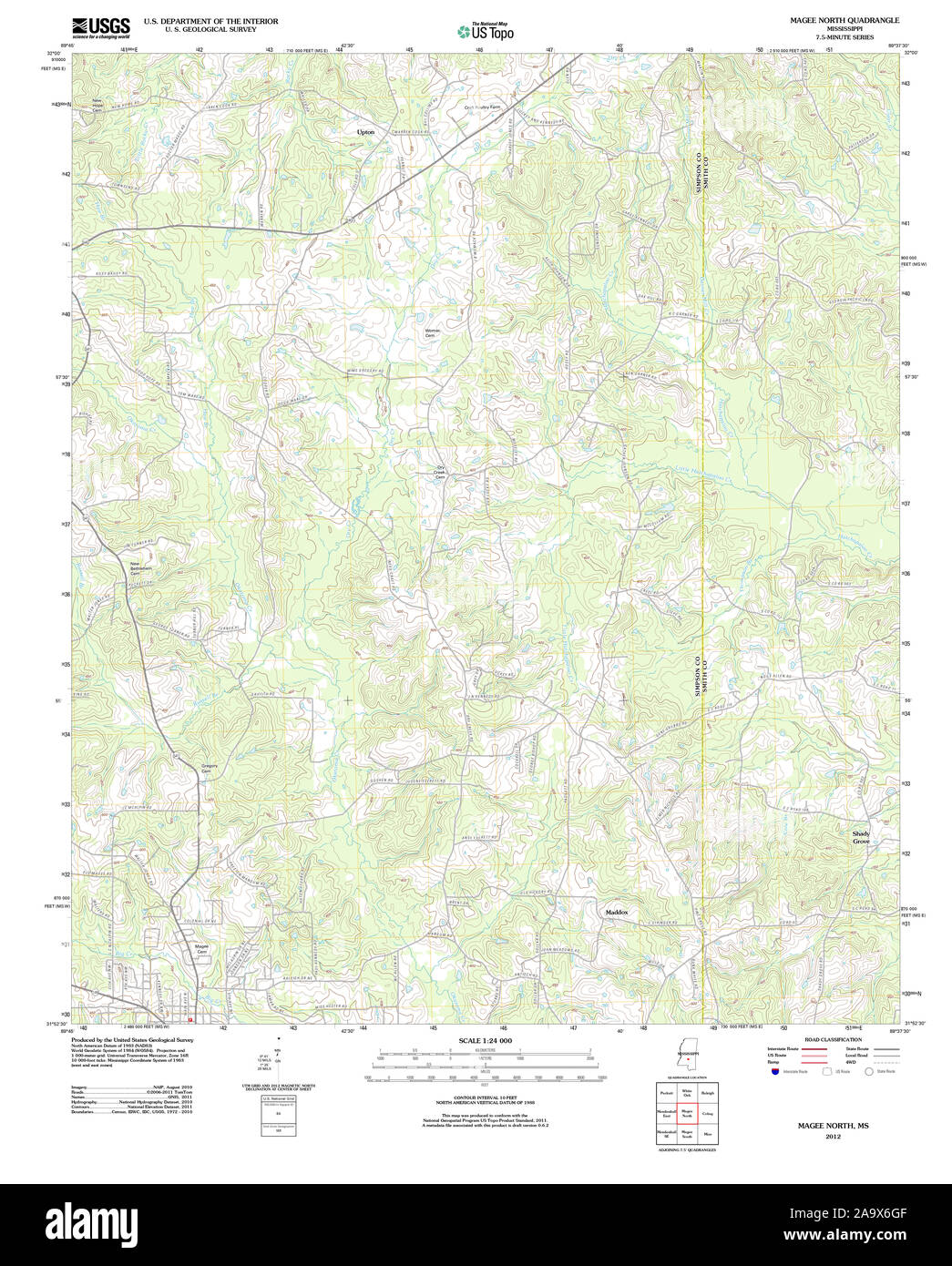 Map of magee mississippi hi-res stock photography and images - Alamy