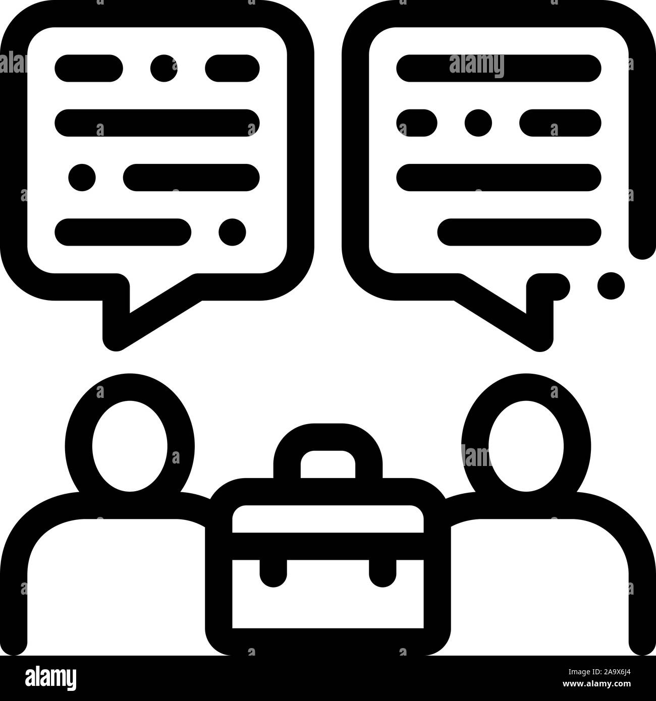 Deal Conversation of Two Businessmen Icon Vector Outline Illustration ...