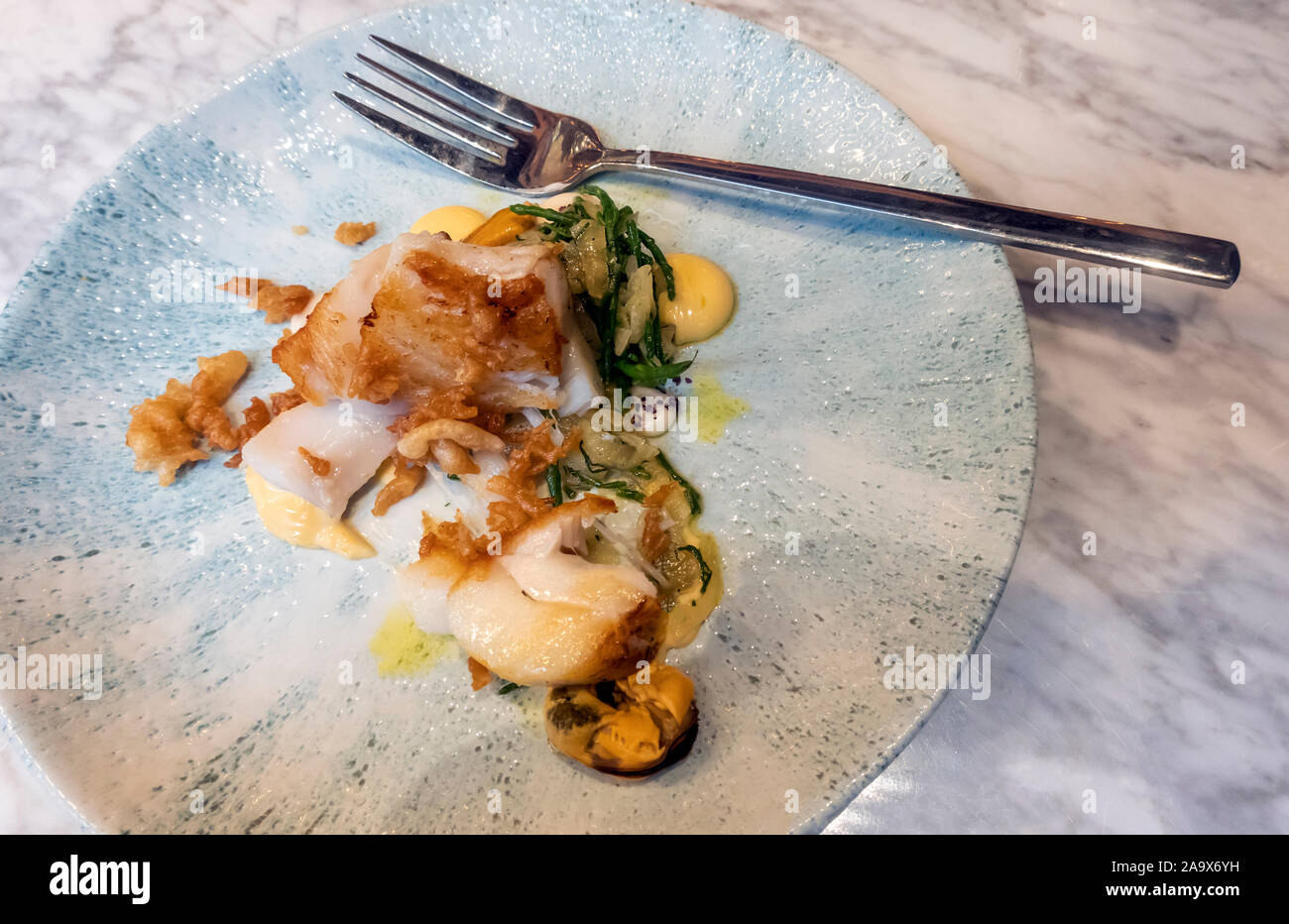 Six by Nico tasting menu: fish supper Stock Photo - Alamy