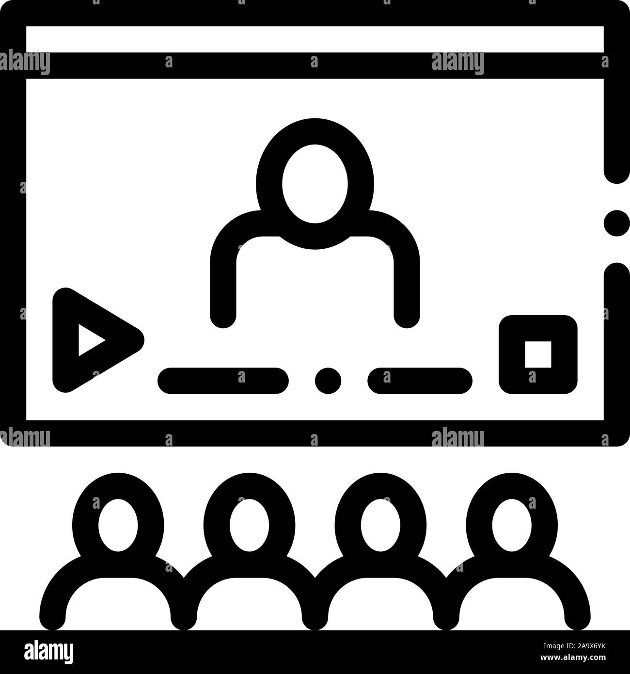 Video Presentation Icon Vector Outline Illustration Stock Vector Image ...