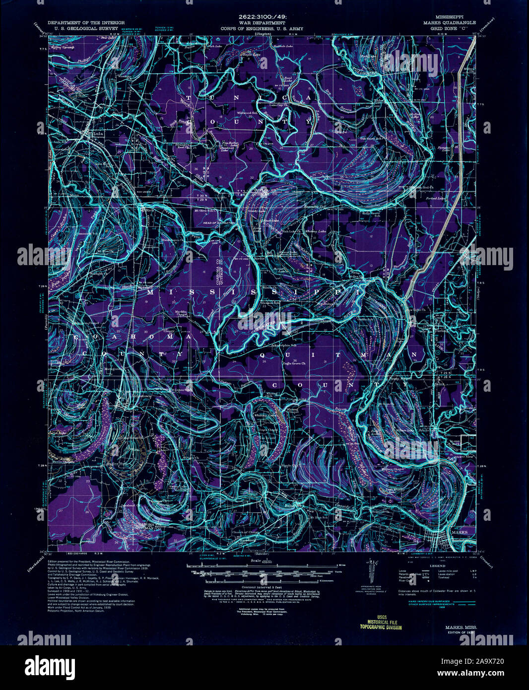 Map of marks mississippi hi-res stock photography and images - Alamy