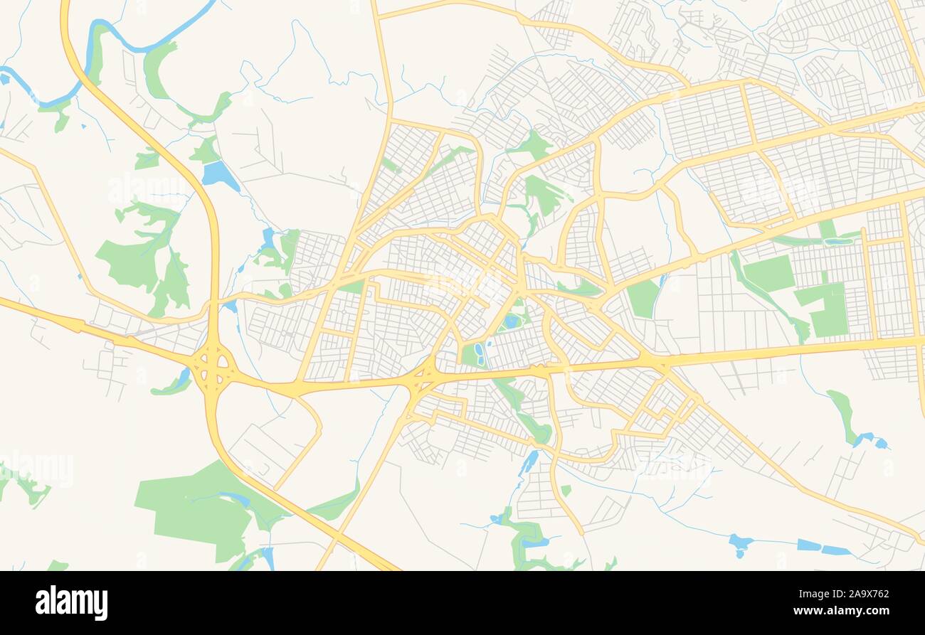Printable street map of Santa Barbara d Oeste, Brazil. Map template for ...