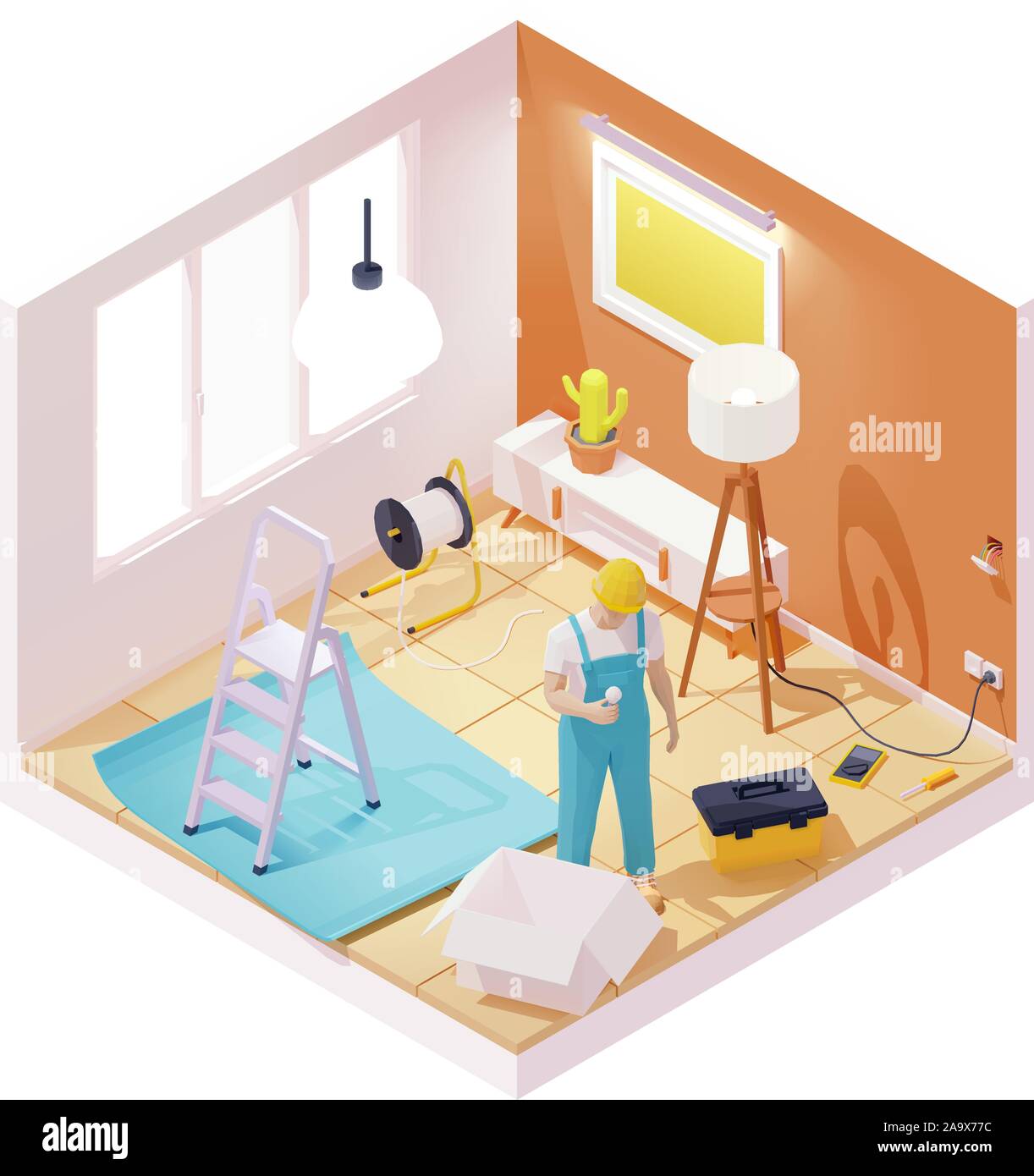 Electrician working room Stock Vector Images - Alamy